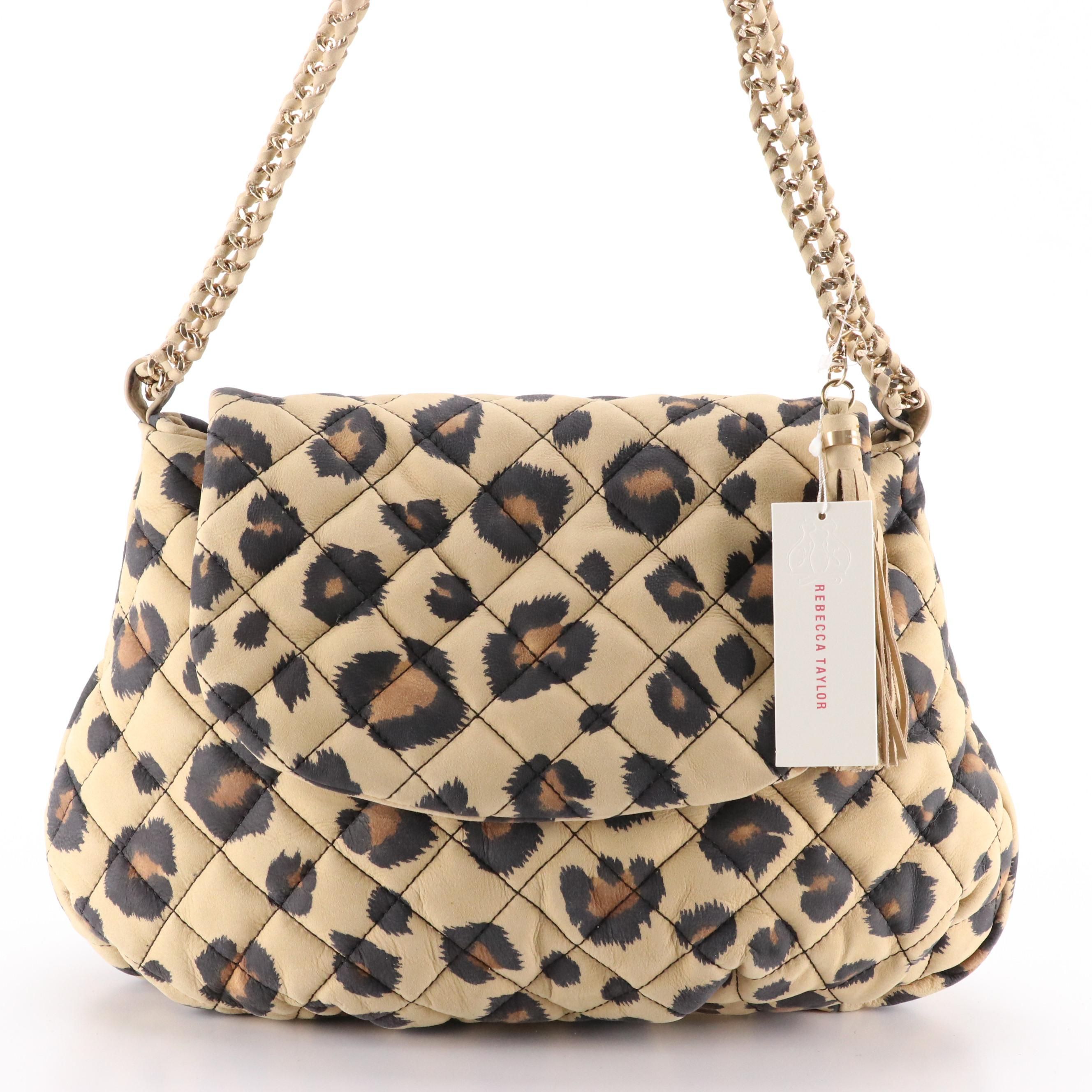 Rebecca Taylor Brigitte Front Flap Shoulder Bag in Leopard Print ...
