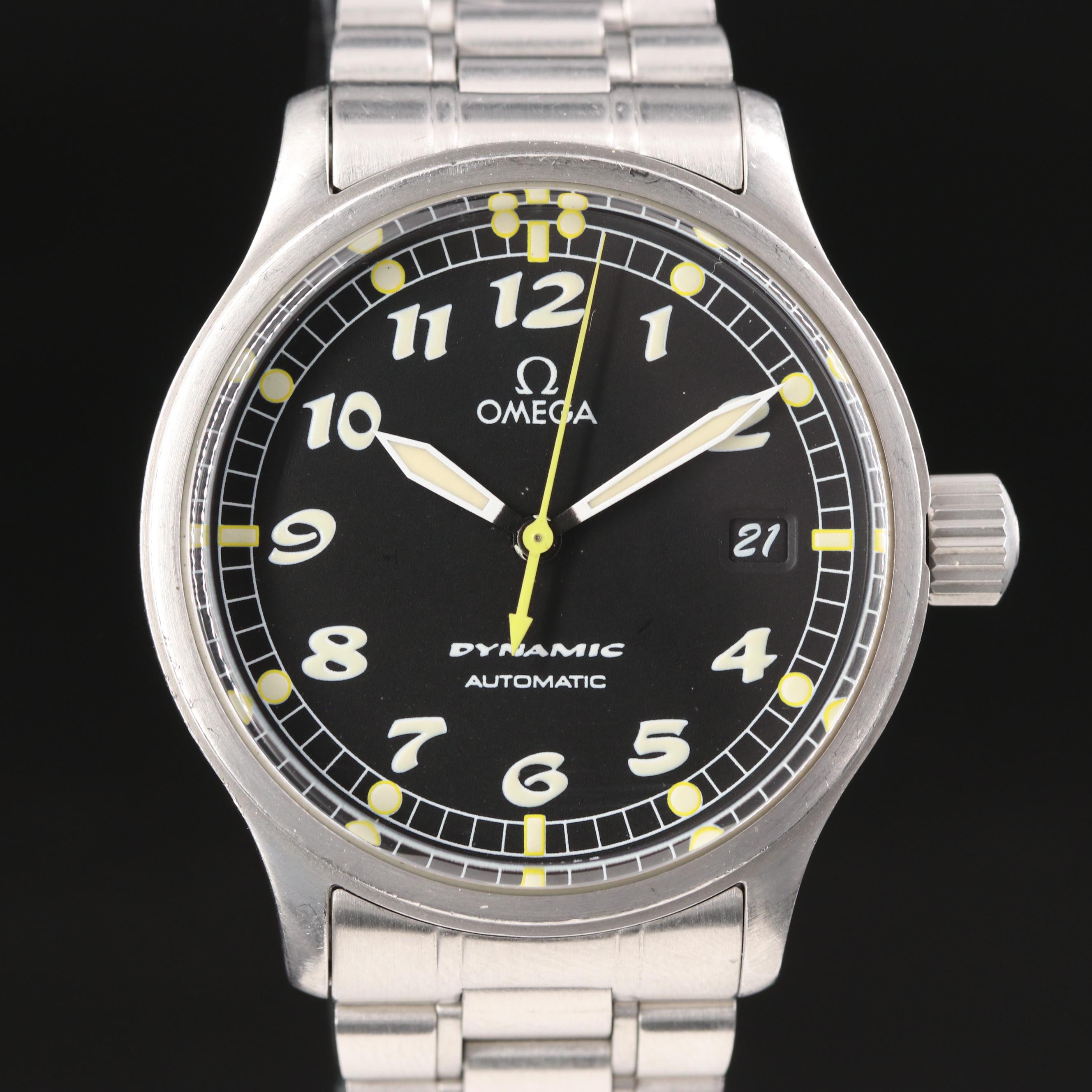 Omega Dynamic III Date ref. 5200.50 Black Steel Automatic Watch ...