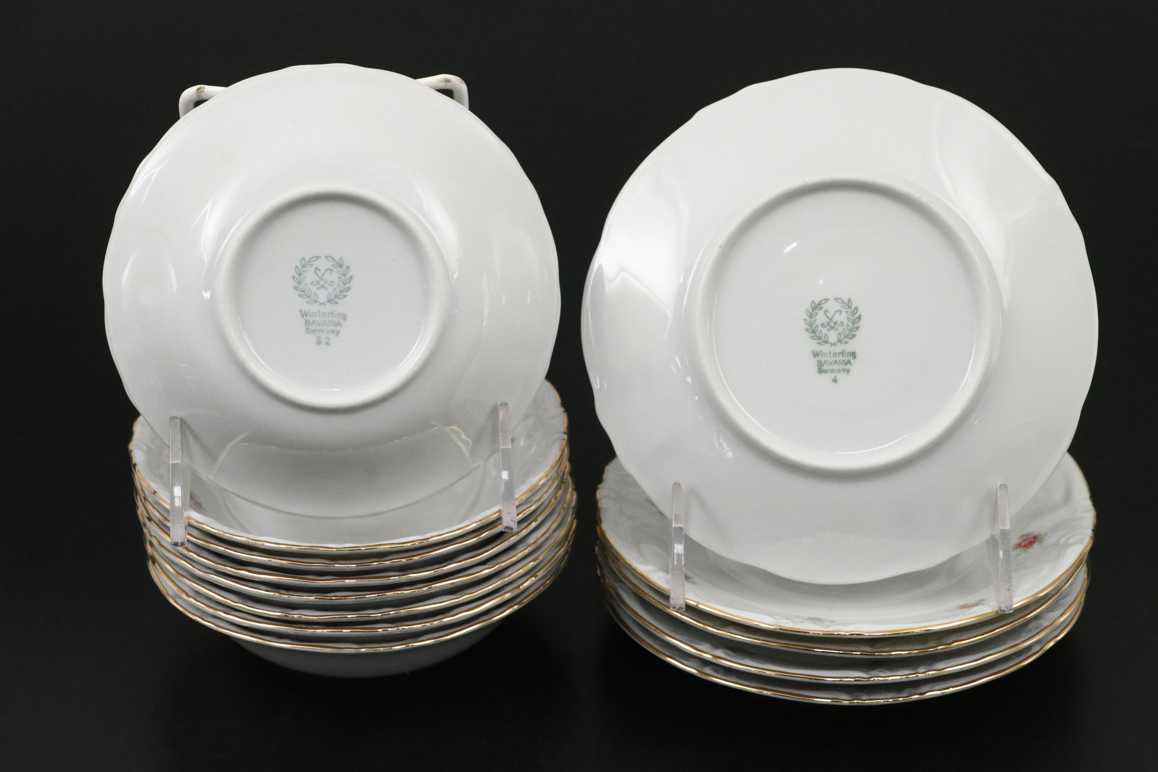 Winterling German Porcelain Rose Pattern Dinnerware | EBTH