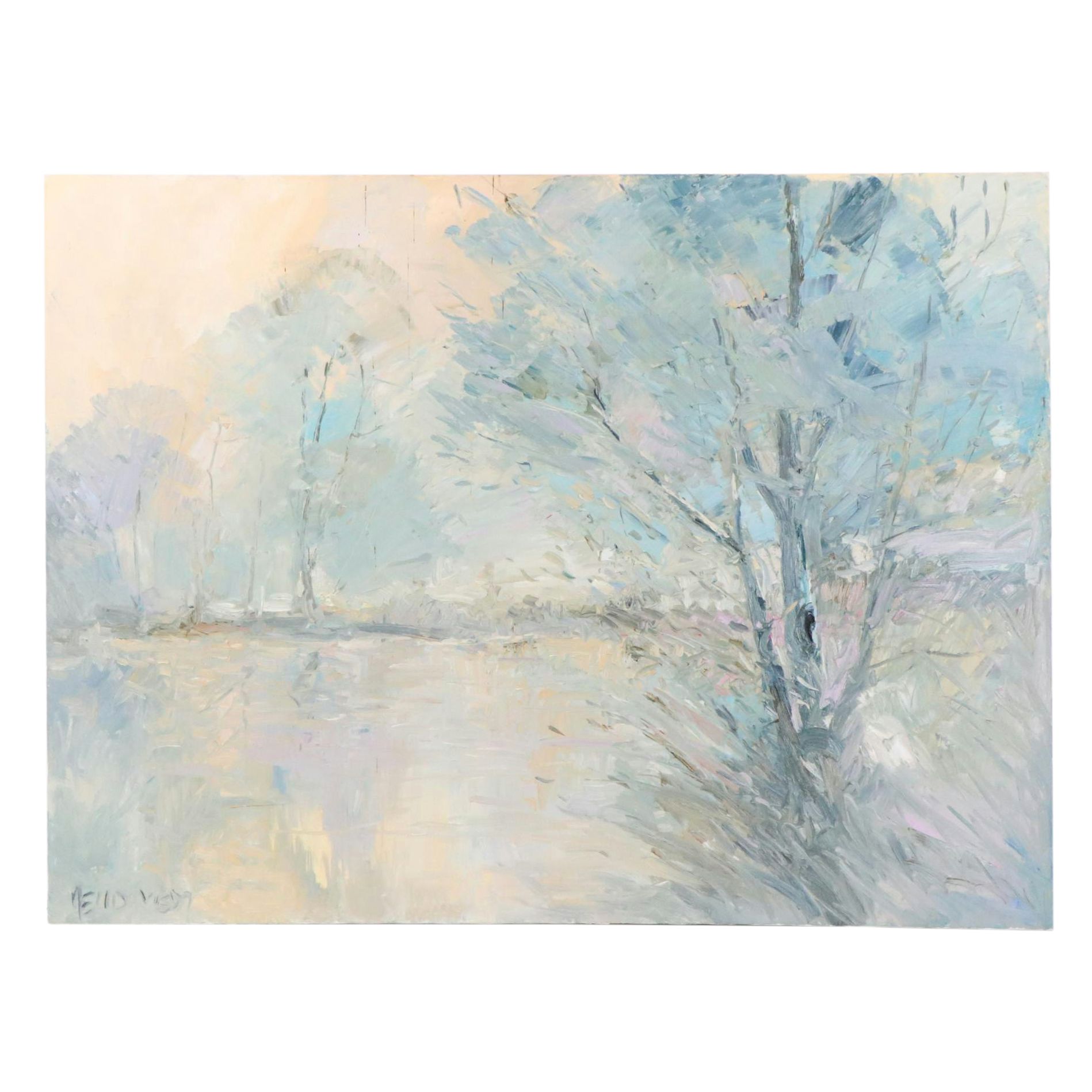 Neil Davison Impressionistic Pastel Landscape Oil Painting, 20th ...
