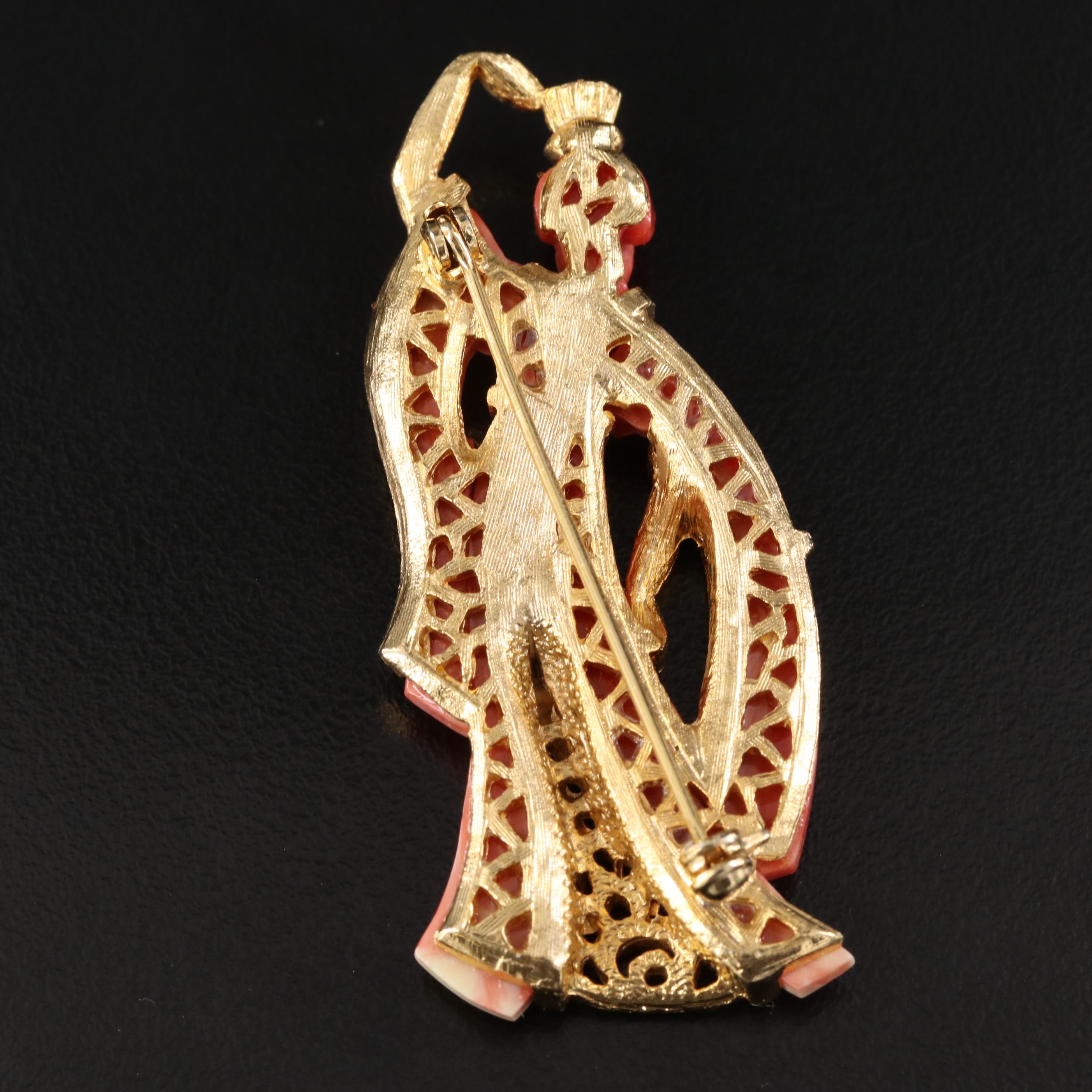 Vintage Dancing Geisha Lady Brooch | Everything But The House