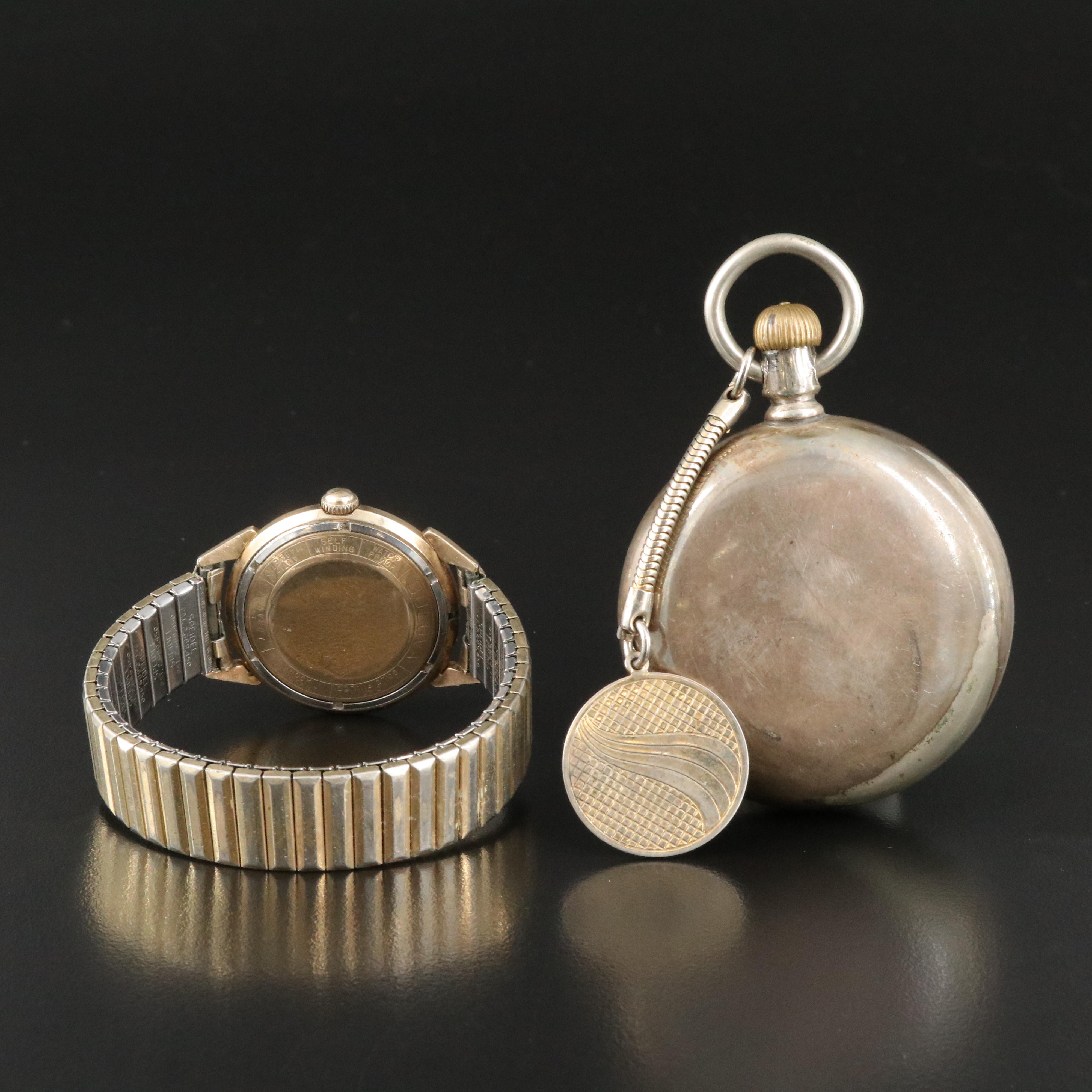 1886 Waltham Pocket Watch and 1959 Bulova Diamond Dial Watch ...