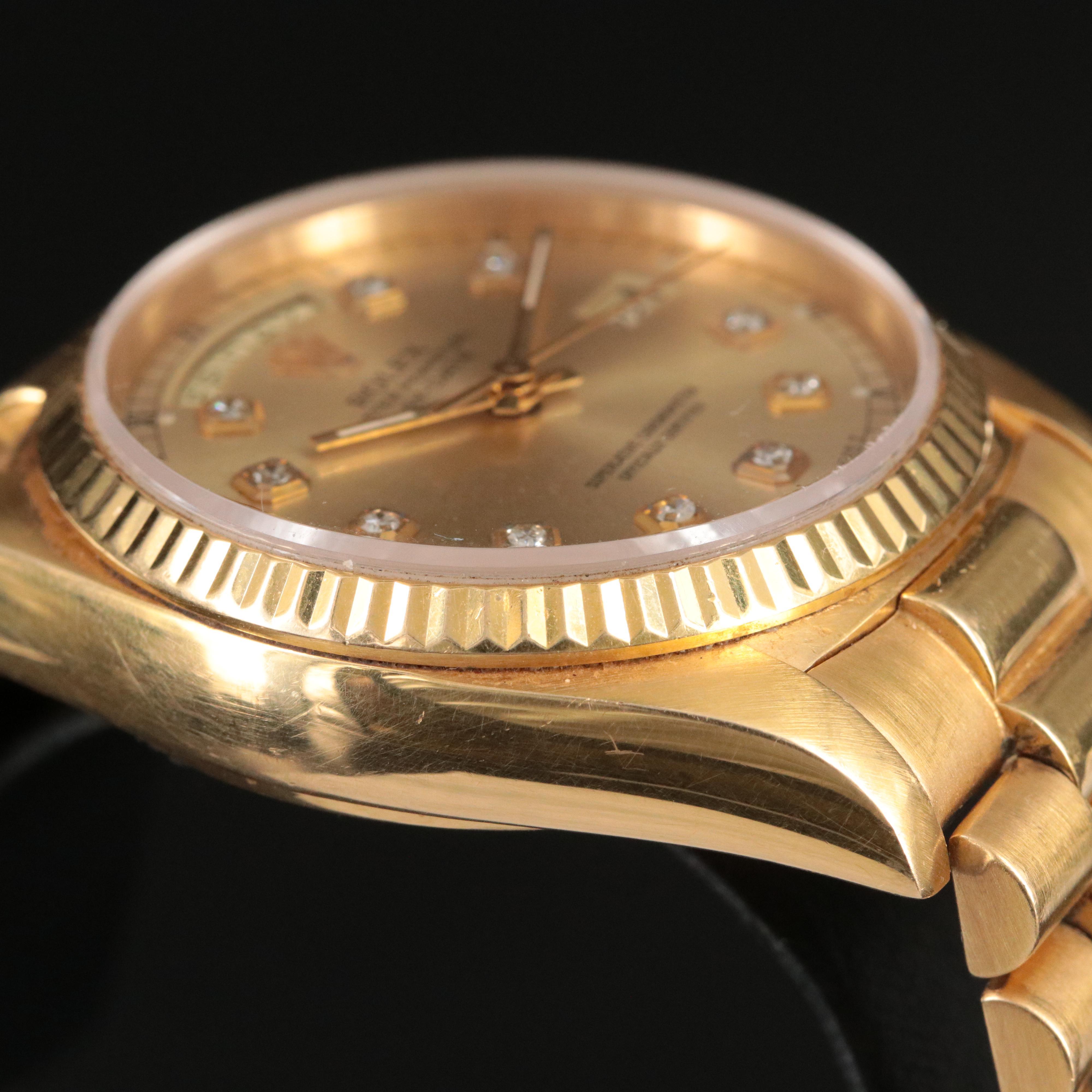 1979 Rolex Day-Date President Custom Diamond Dial Watch | EBTH