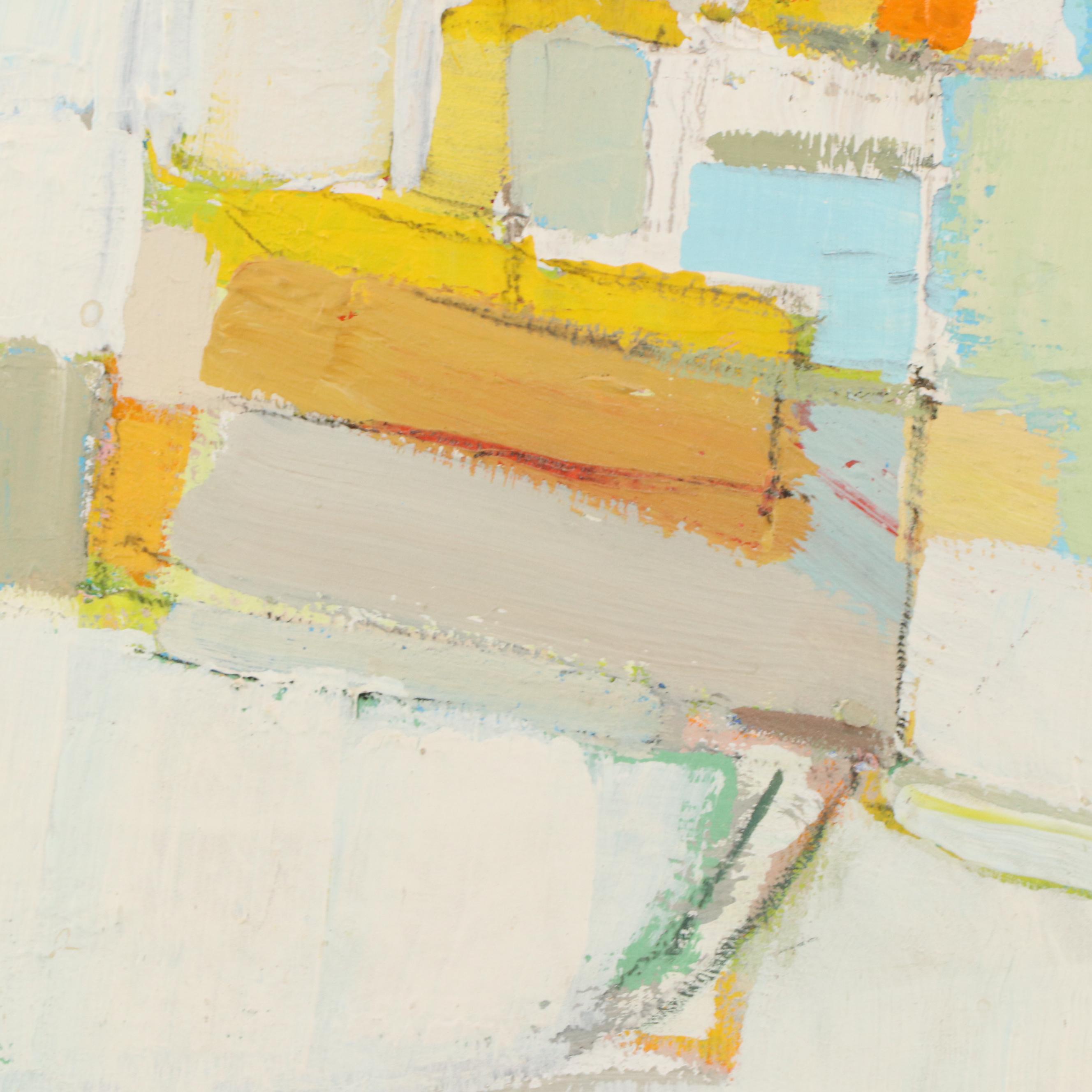 Harry Reisiger Modernist Oil Painting "Harbor Village" 1980 | EBTH