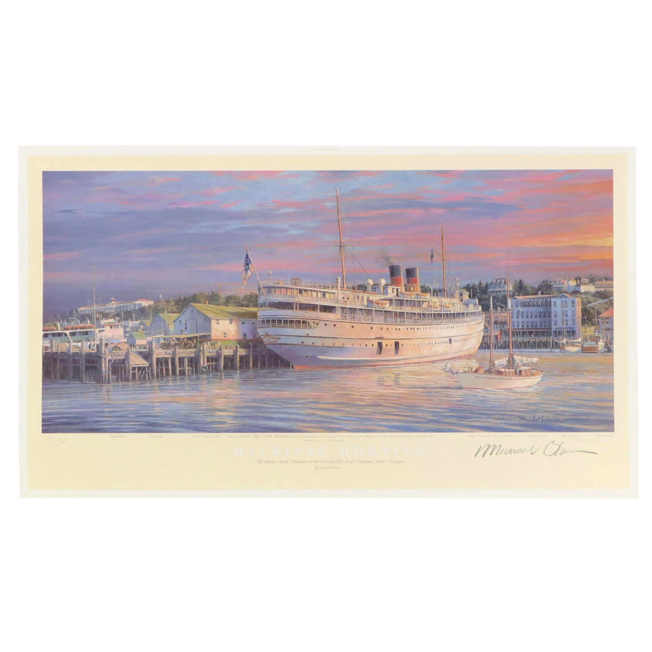 Michael Blaser Offset Lithograph "Mackinac Morning," 1994 | EBTH