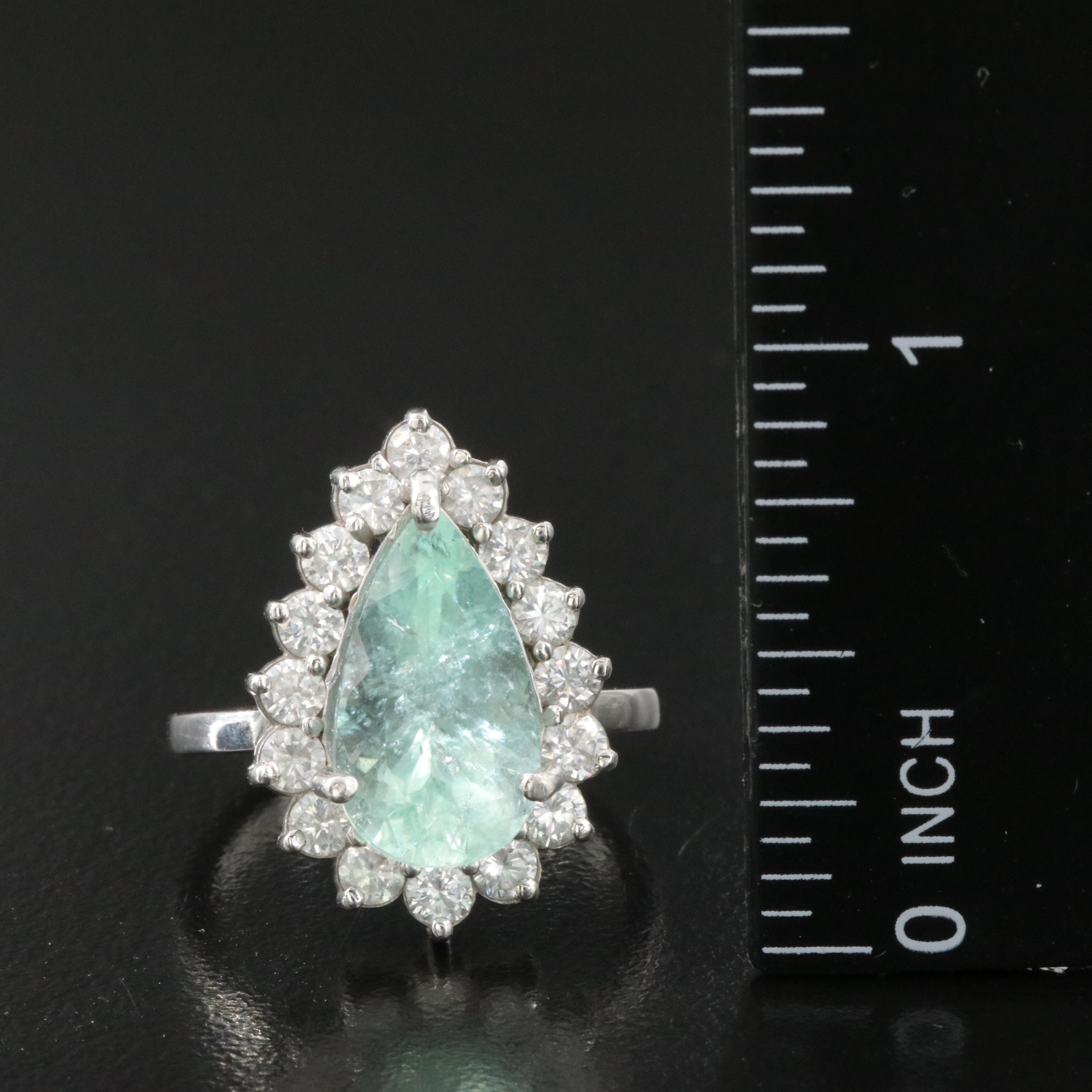 Platinum 4.19 CT Paraiba Tourmaline and Diamond Ring with GIA Report | EBTH