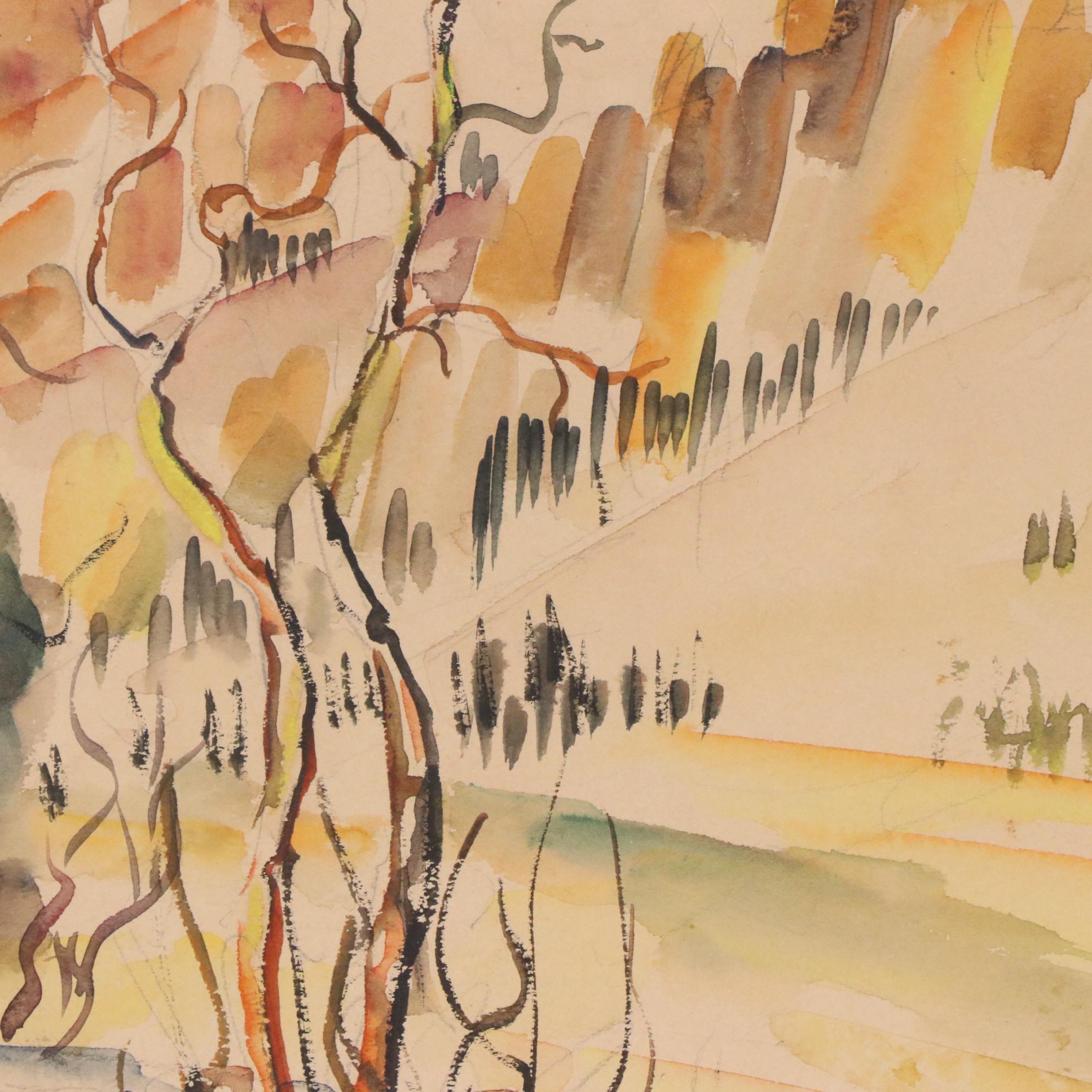 Charles Ragland Bunnell Landscape Watercolor Painting, Circa 1953 | EBTH