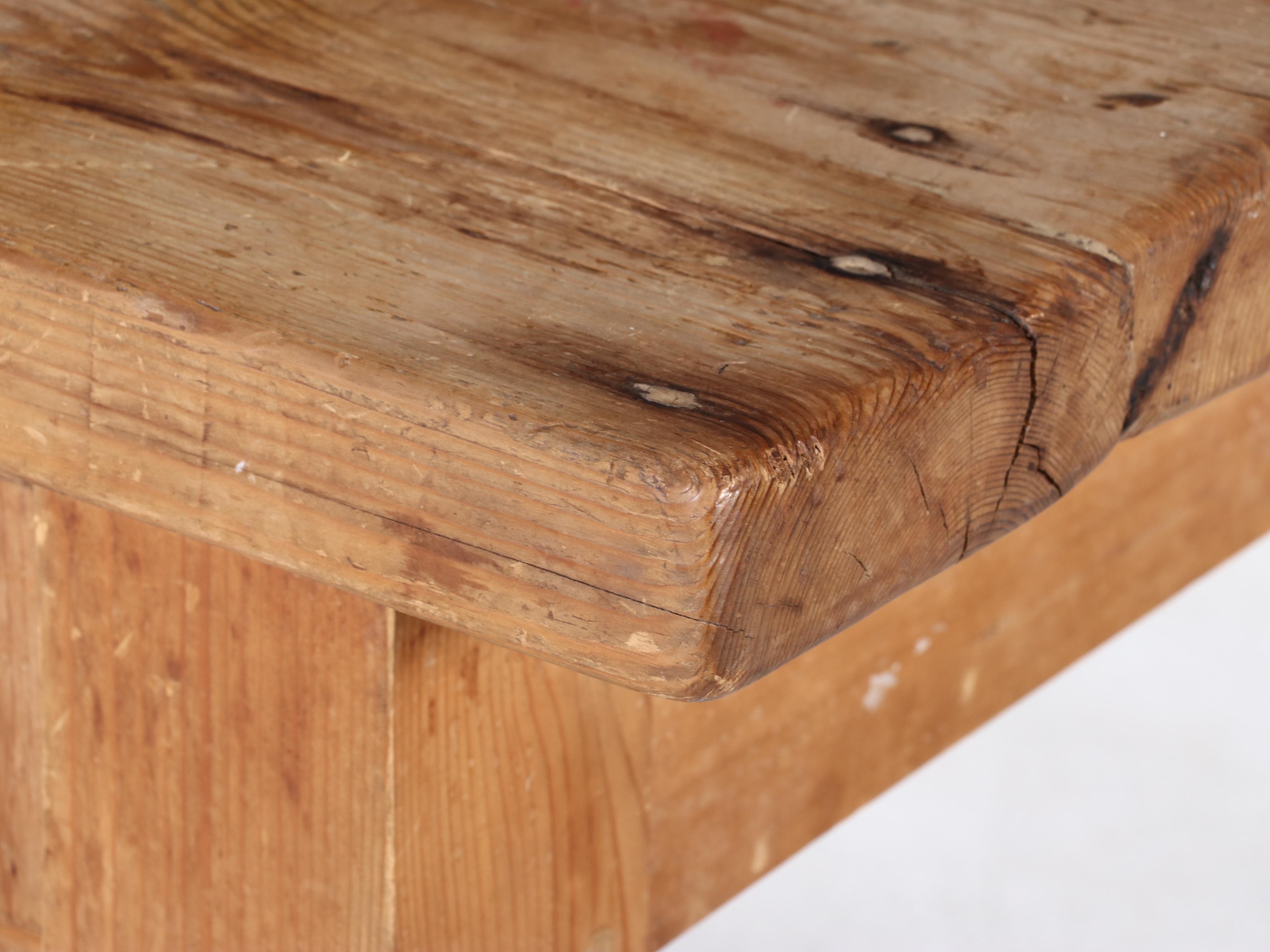 Victorian Style Pine Two-Drawer Kitchen Table | EBTH