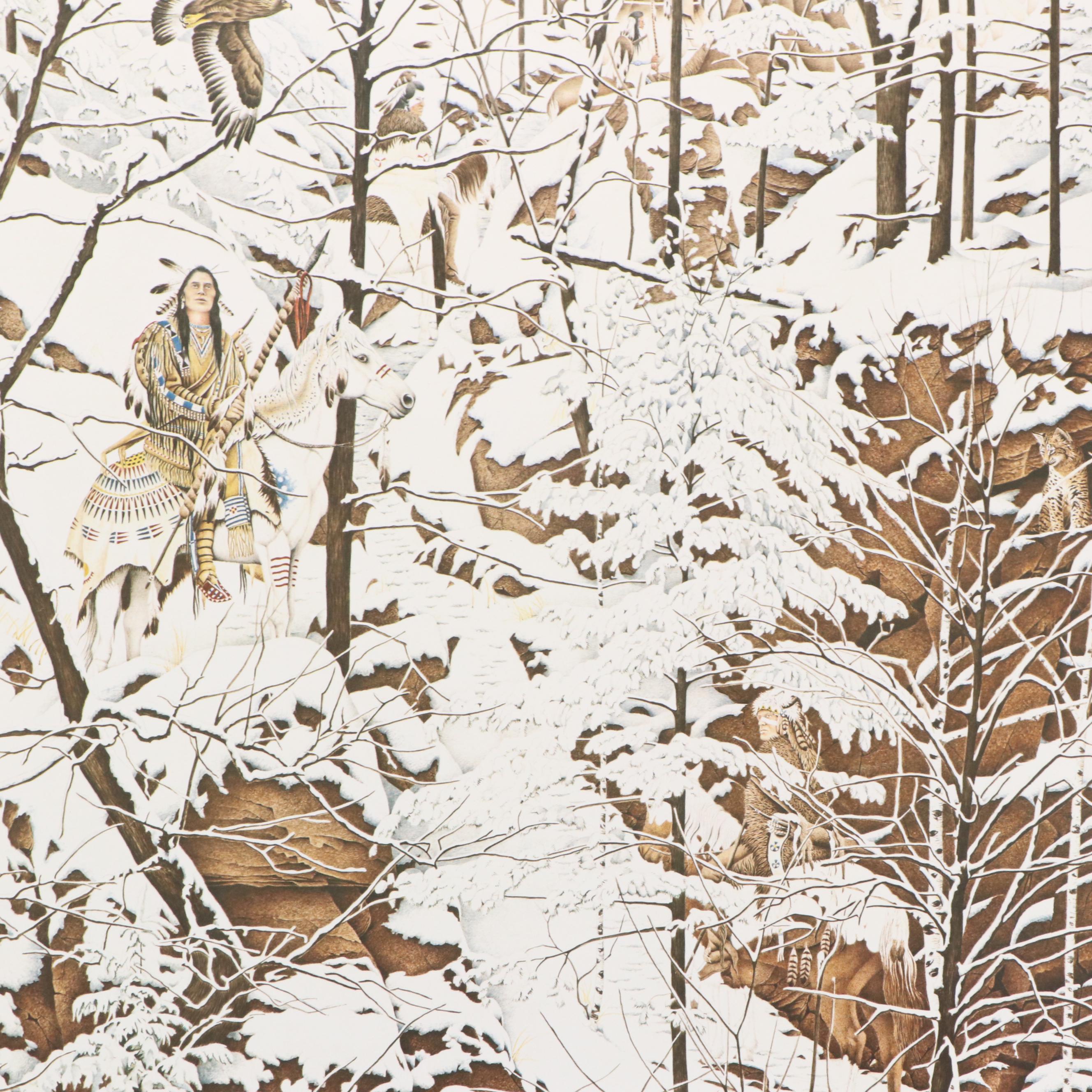 Diana Casey Offset Lithograph "On Eagles' Wings," 1992 | Everything But ...