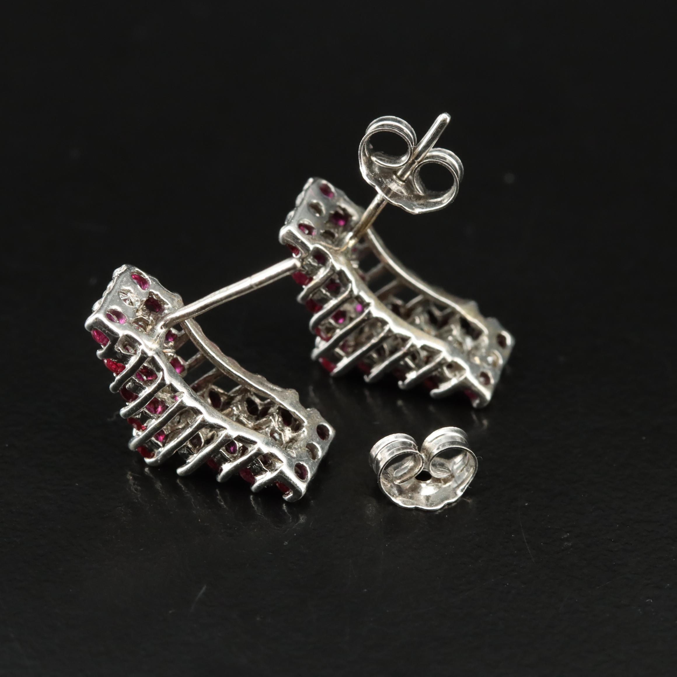14K Diamond and Ruby Tiered Earrings | EBTH