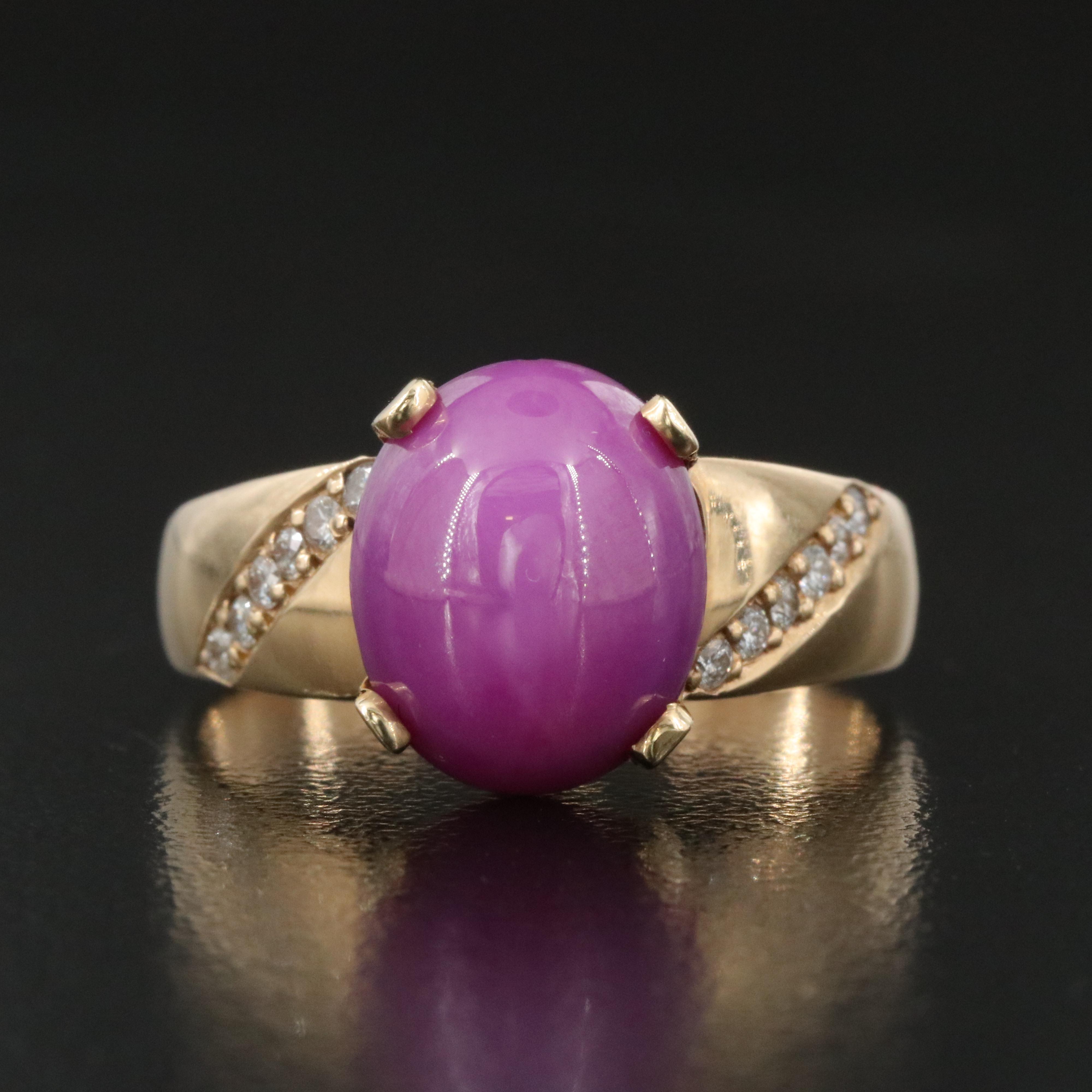 14K Star Sapphire and Diamond Ring | EBTH