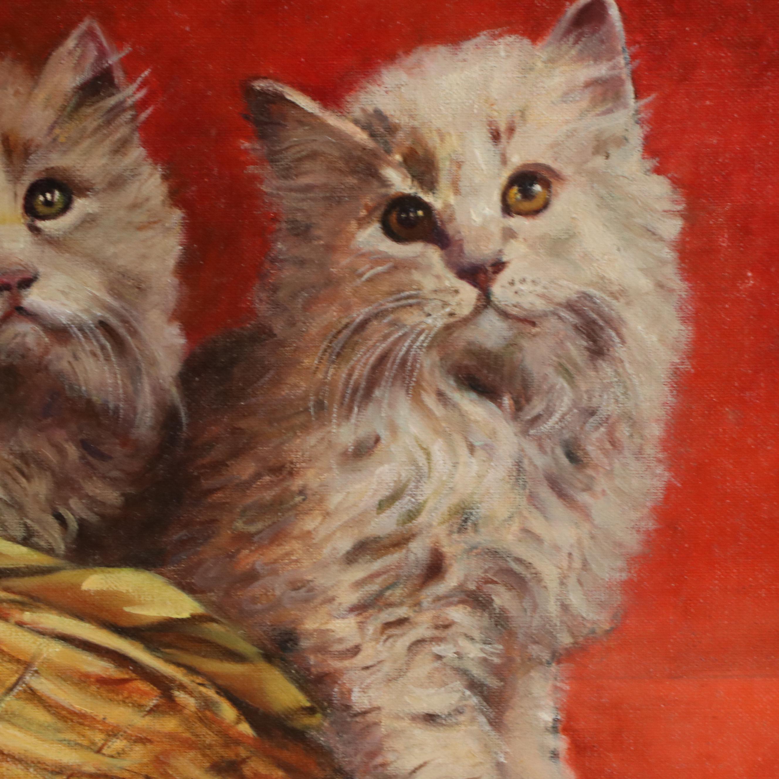 Portrait Acrylic Painting of Two Cats | Everything But The House