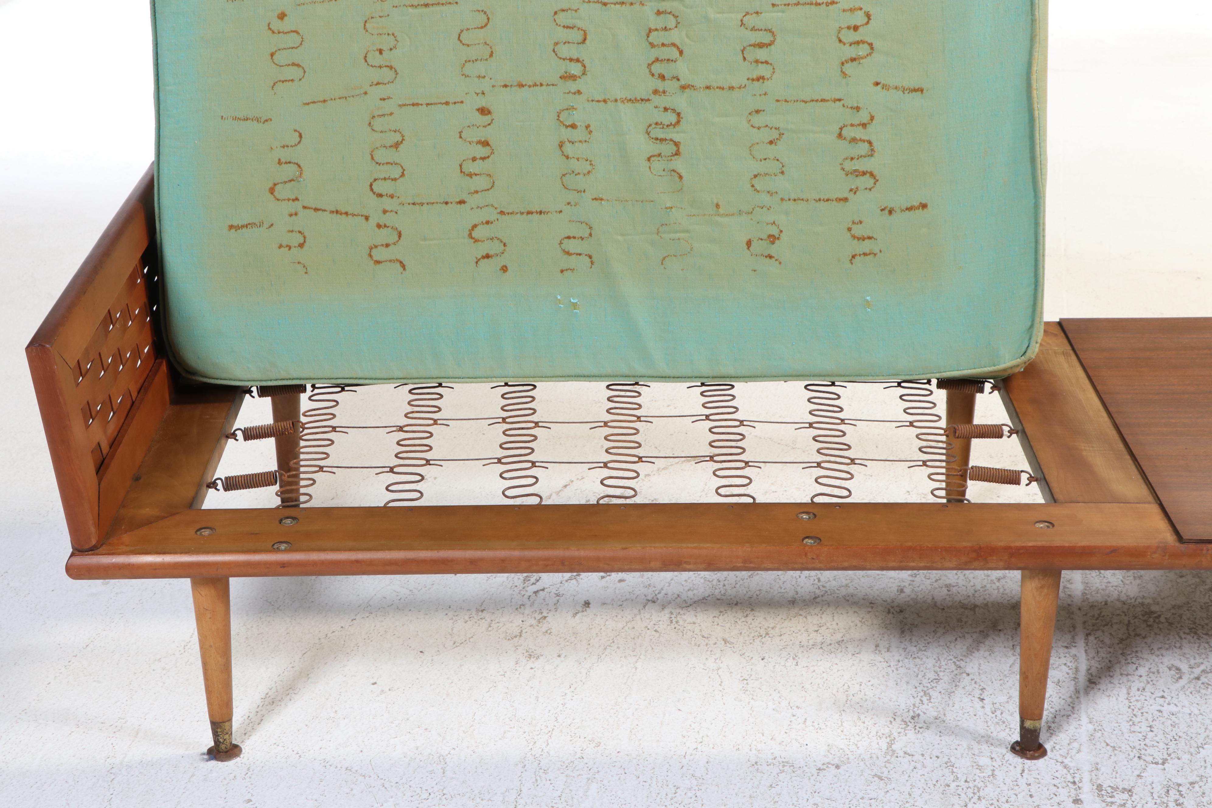 Two-Piece Mid Century Modern Maple, Laminate, and Splint-Woven ...