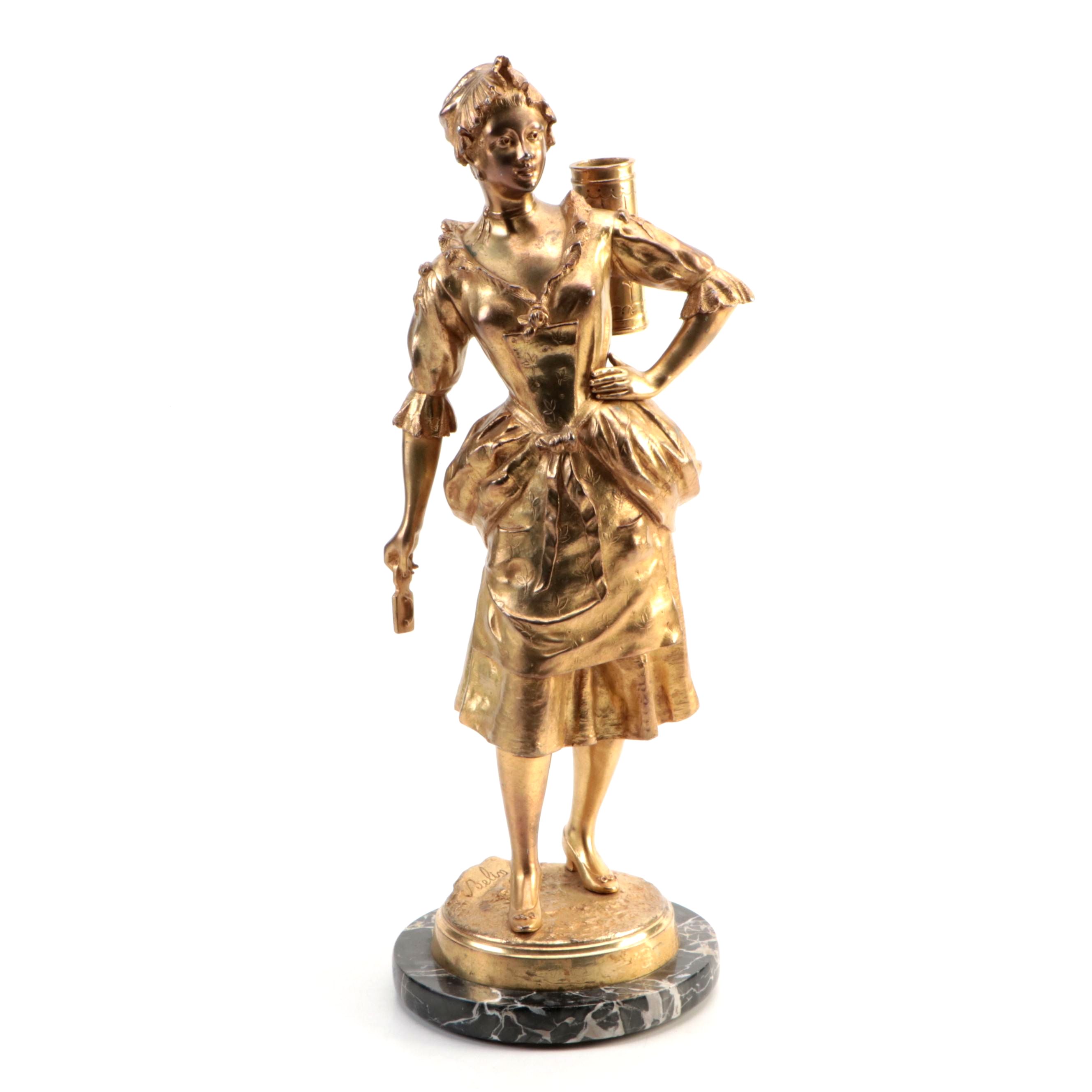 Joseph François A. Belin Gilt Bronze Sculpture of Woman, Mid to Late ...