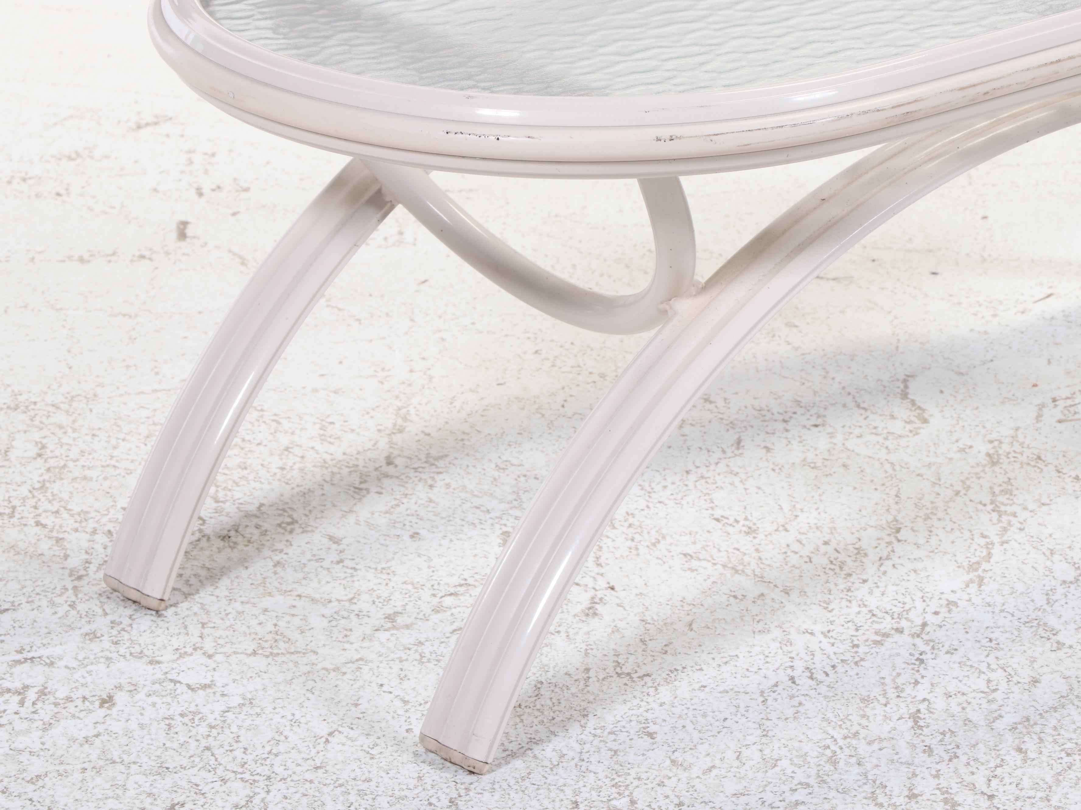 Homecrest Cast Metal Patio Loveseat, Coffee Table, and Accent Table | EBTH