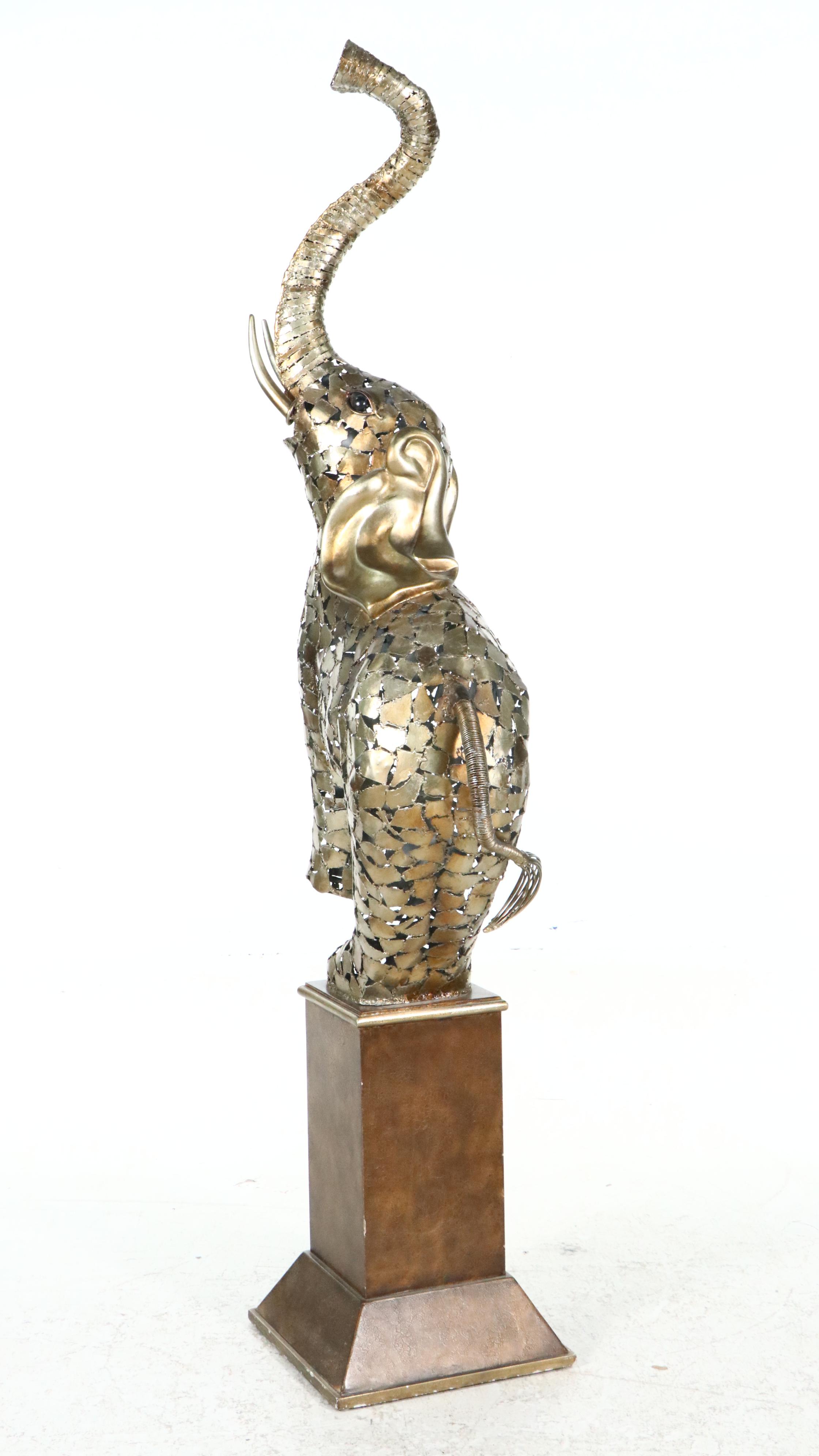 Painted Welded Steel Elephant Sculpture | EBTH