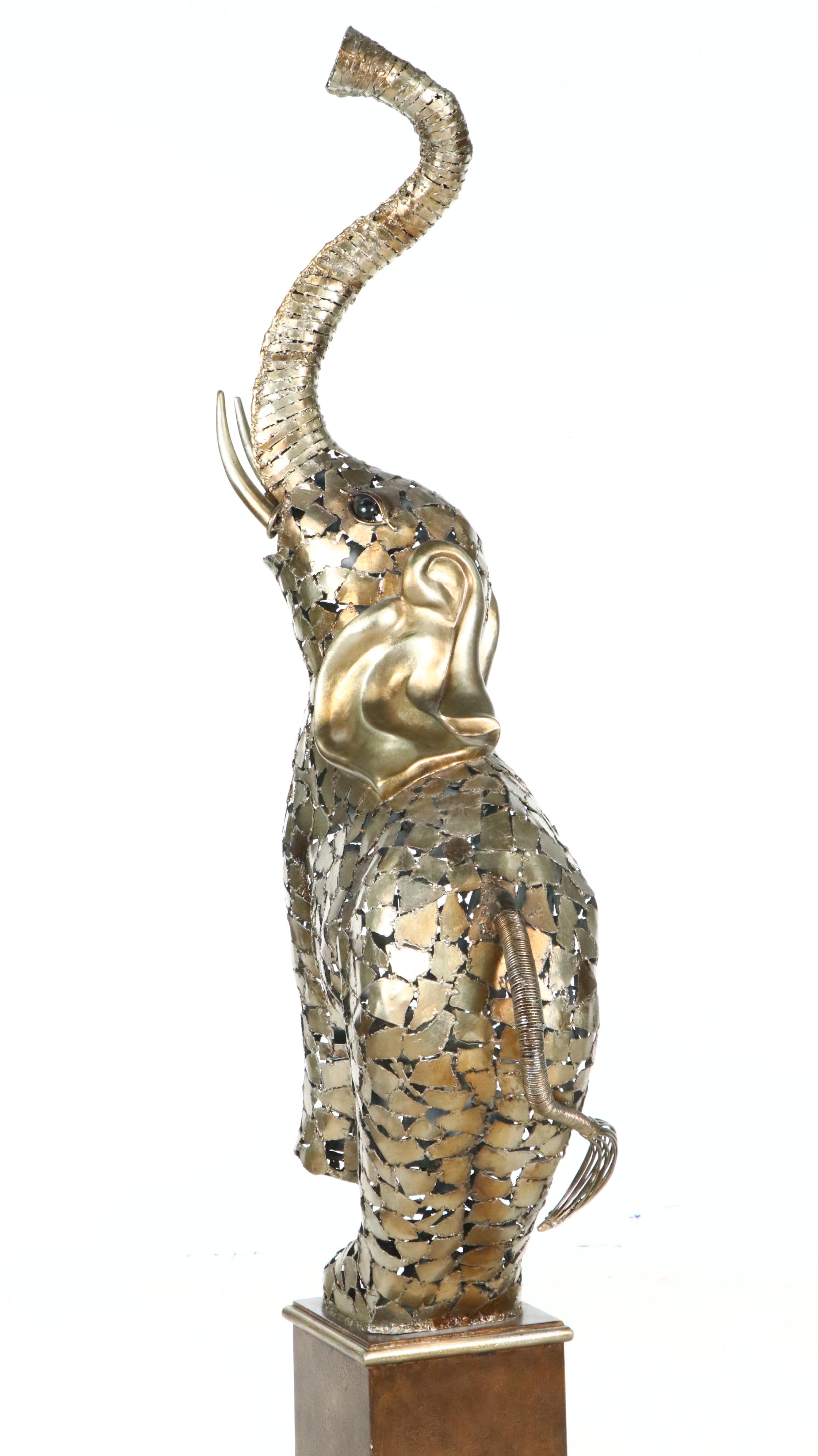 Painted Welded Steel Elephant Sculpture | EBTH