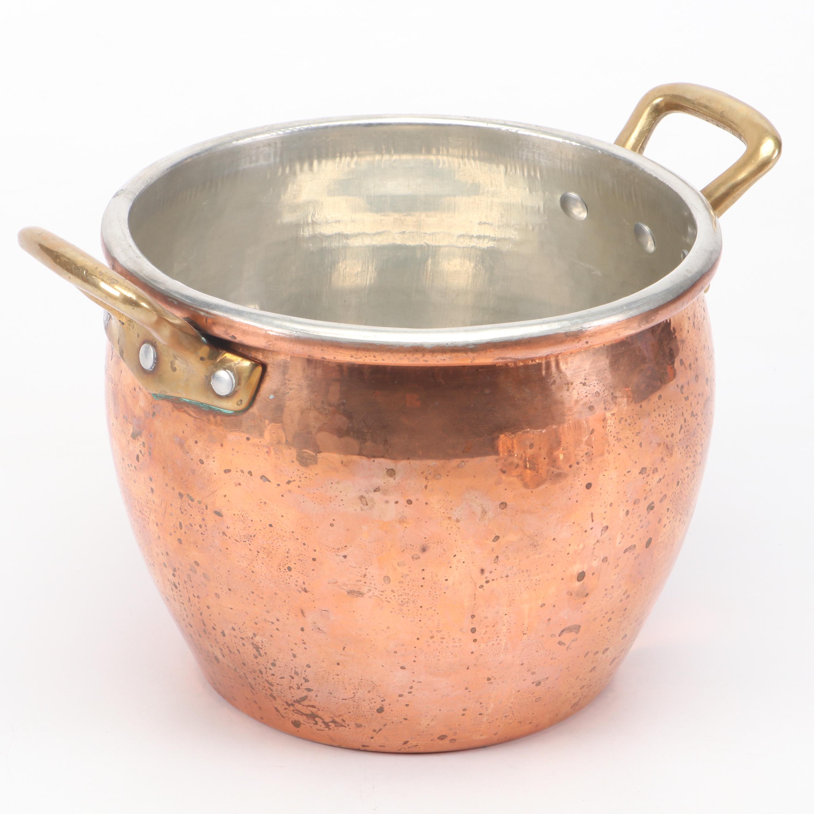 Ruffoni Italian Copper Stock Pot with Other Hammered Copper Tumblers ...