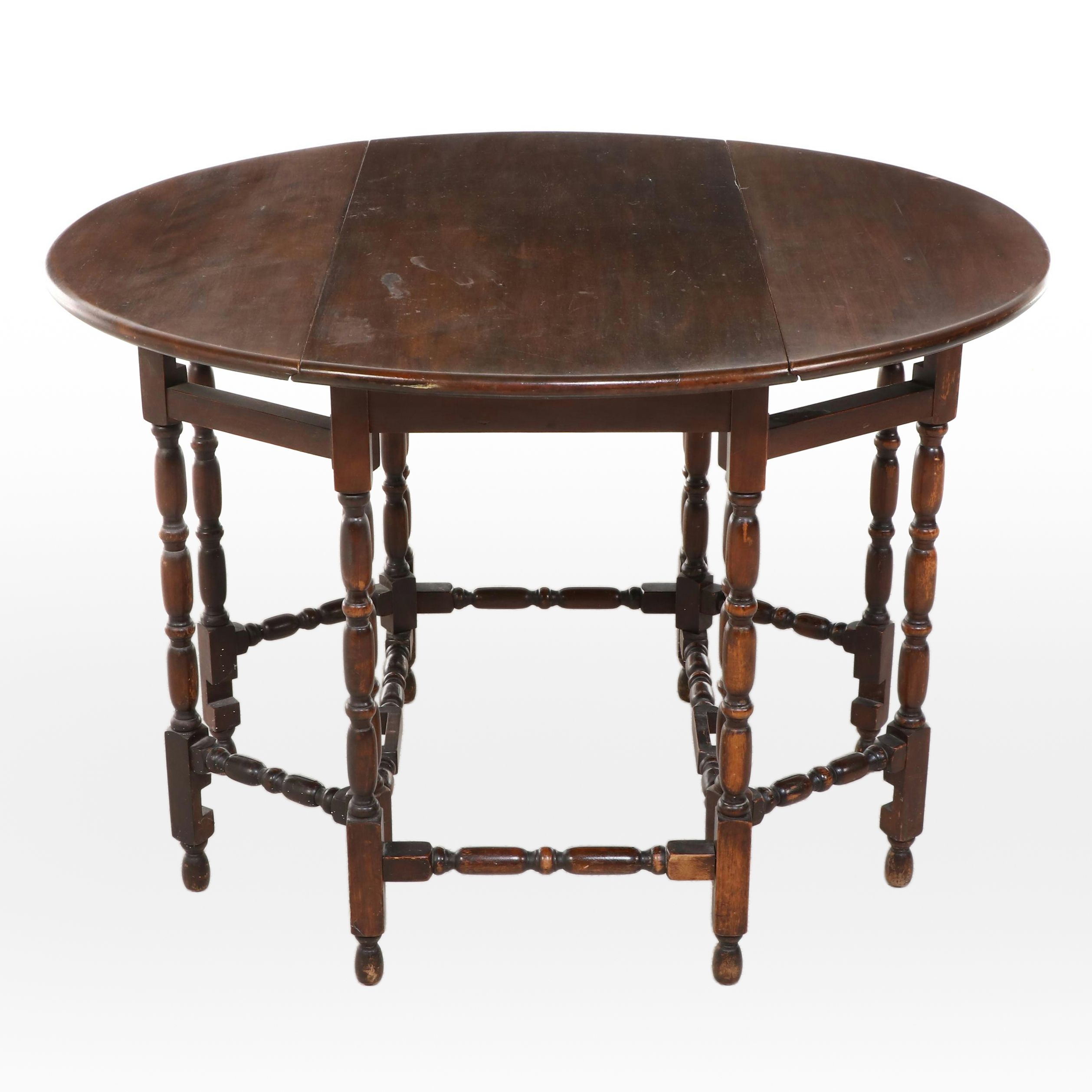 Robert Mitchell Furniture Co. William and Mary Style Cherry Gate-Leg ...