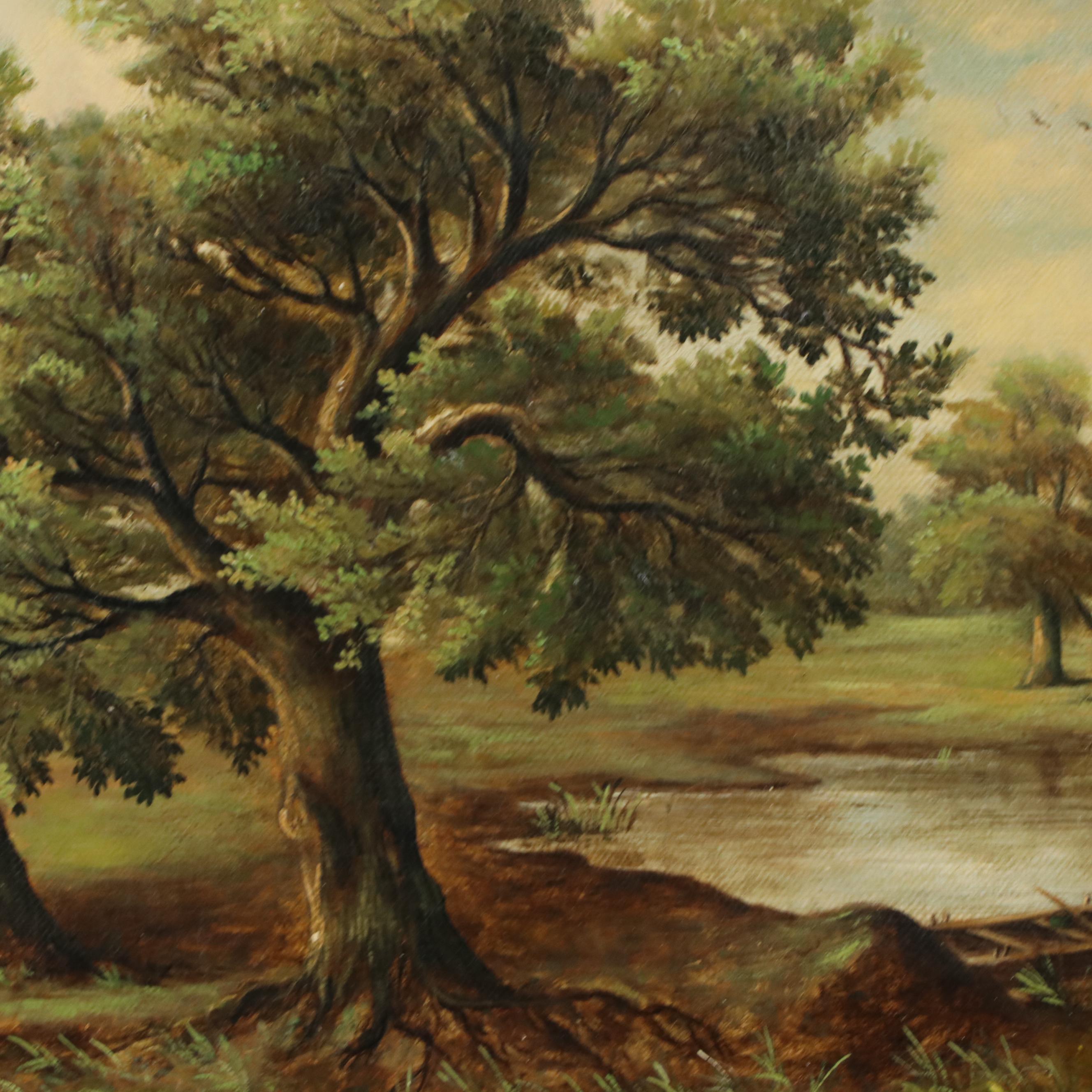 Barbizon School Landscape Oil Painting, Early 20th Century | EBTH