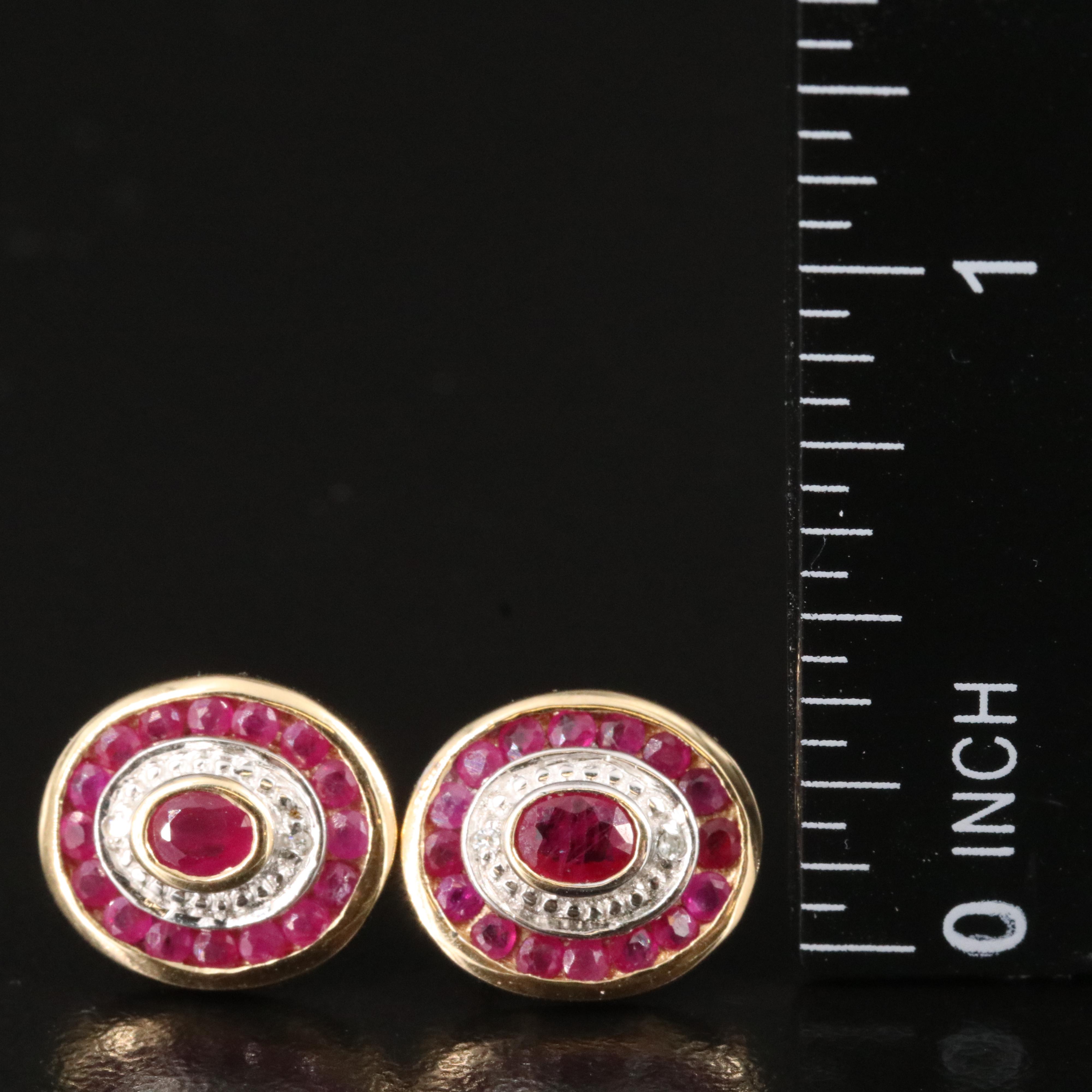 14K Ruby and Diamond Earrings | EBTH