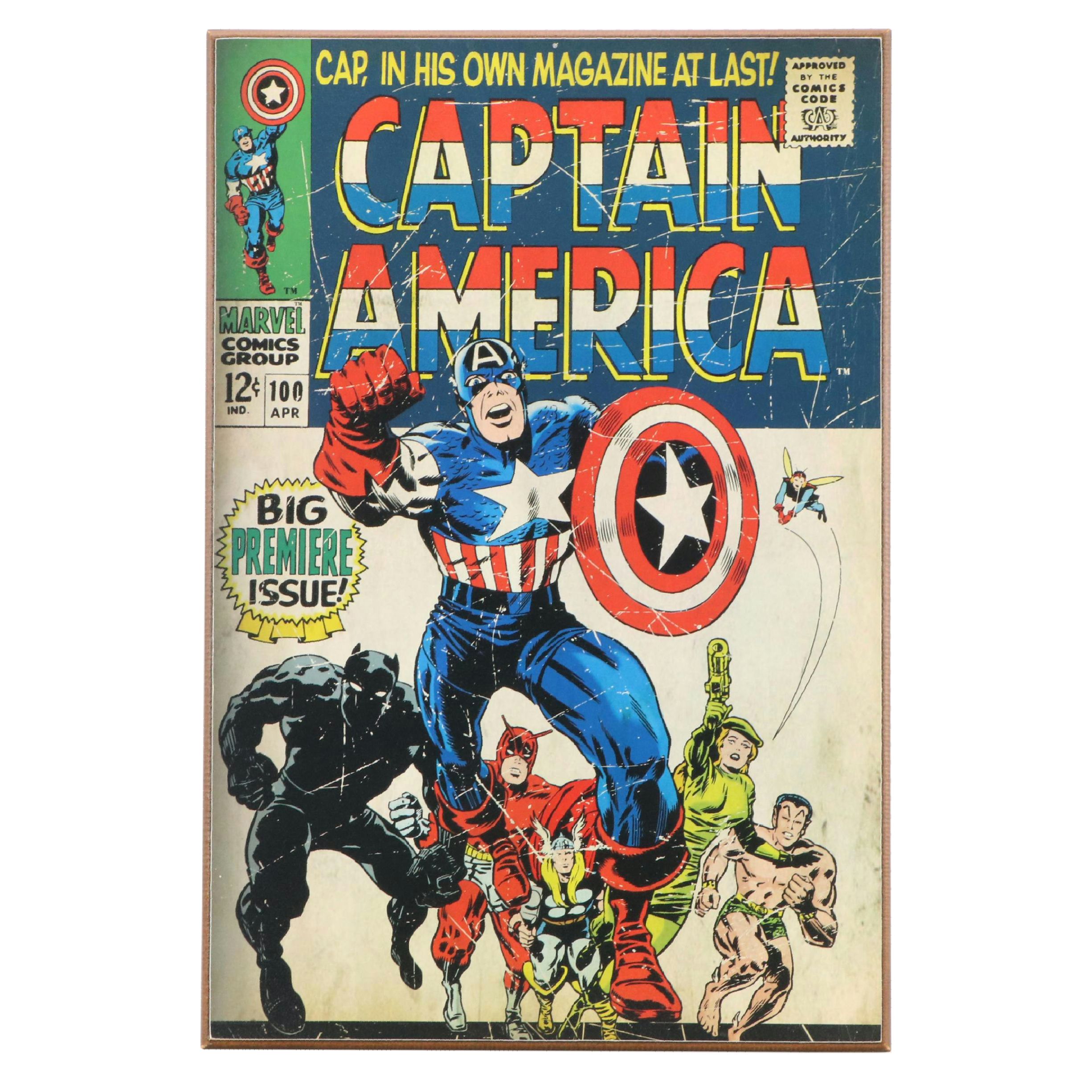 "Captain America" Offset Lithograph Reproduction Comic Book Cover | EBTH