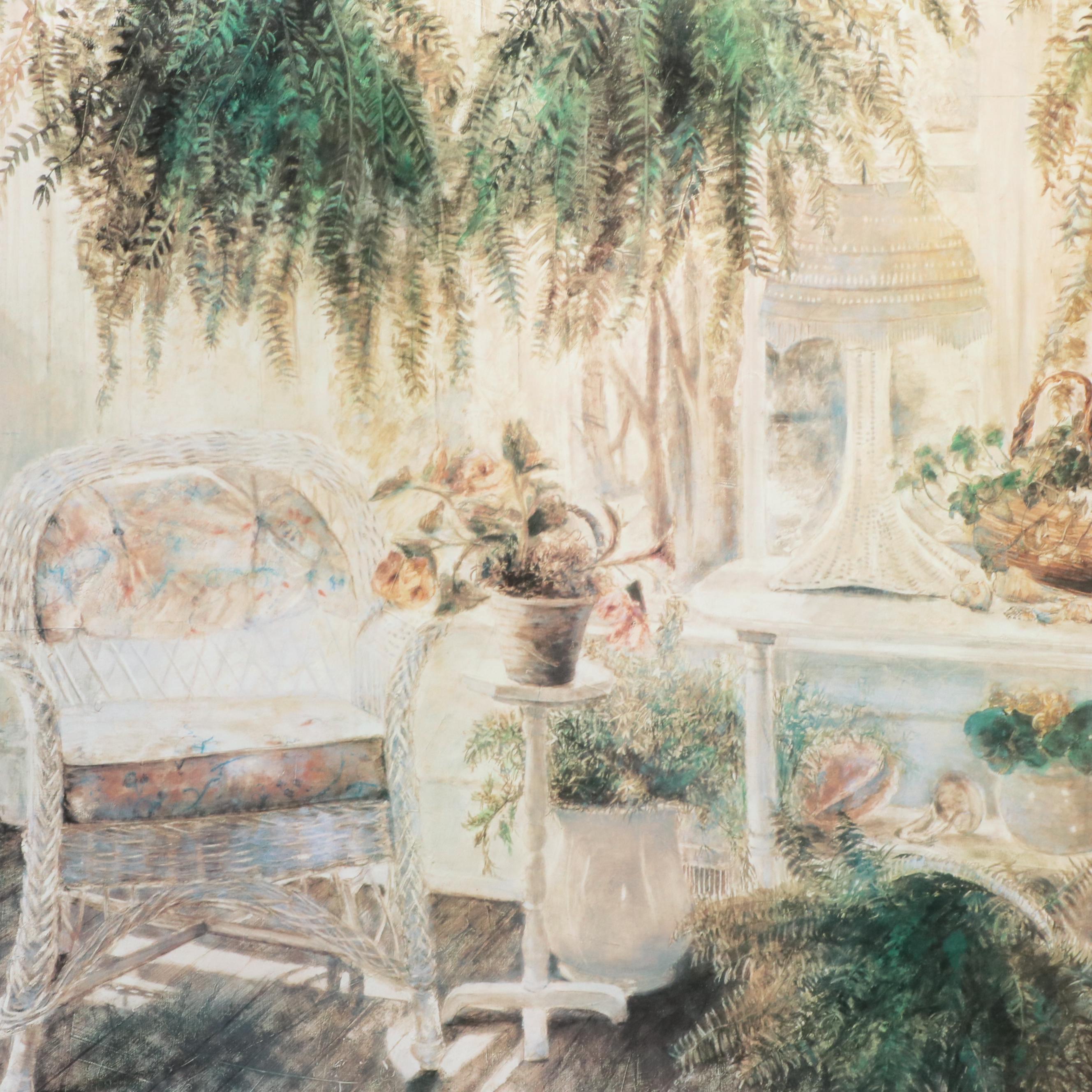 Offset Lithograph After Susan Sahall "Summer Patio" | EBTH