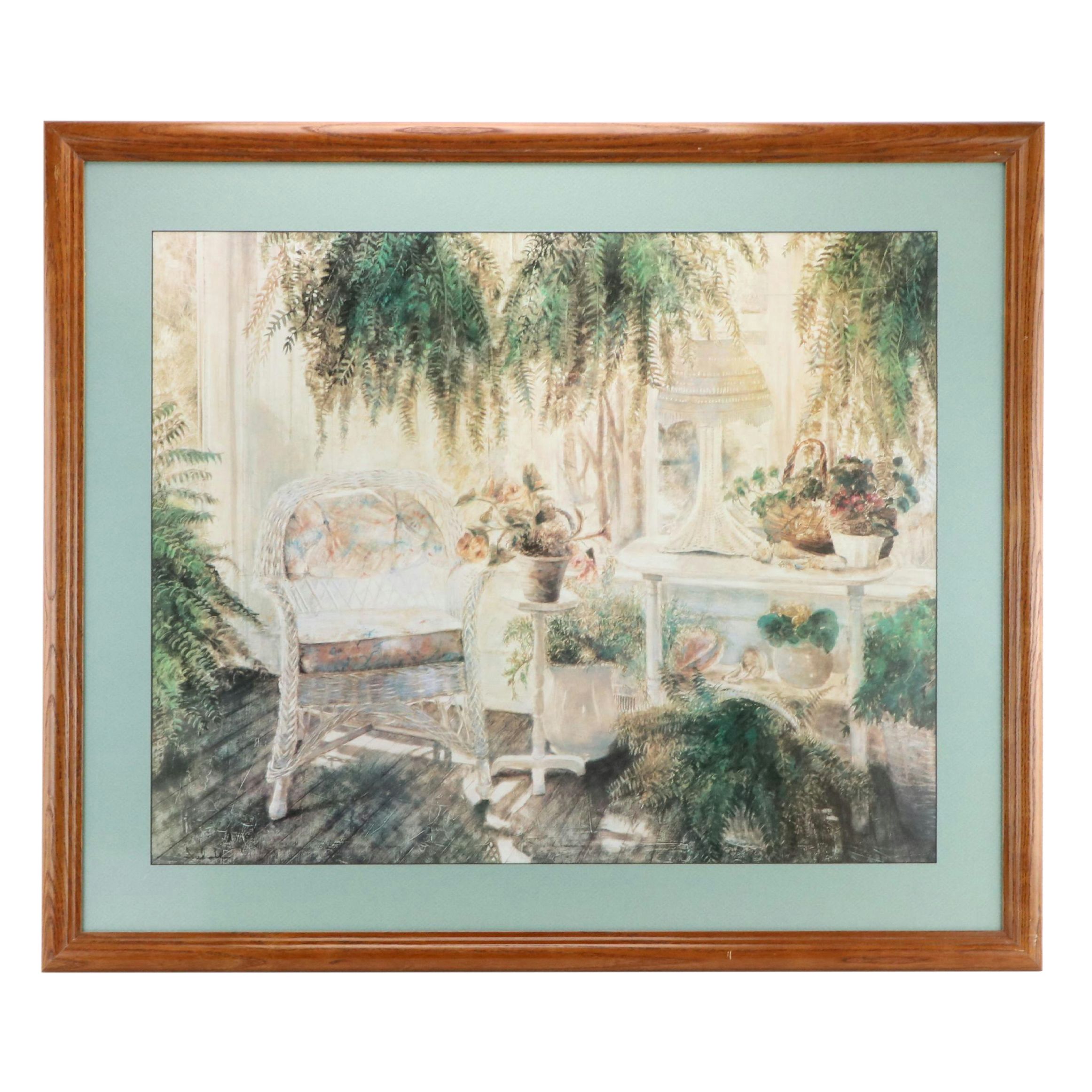 Offset Lithograph After Susan Sahall "Summer Patio" | EBTH