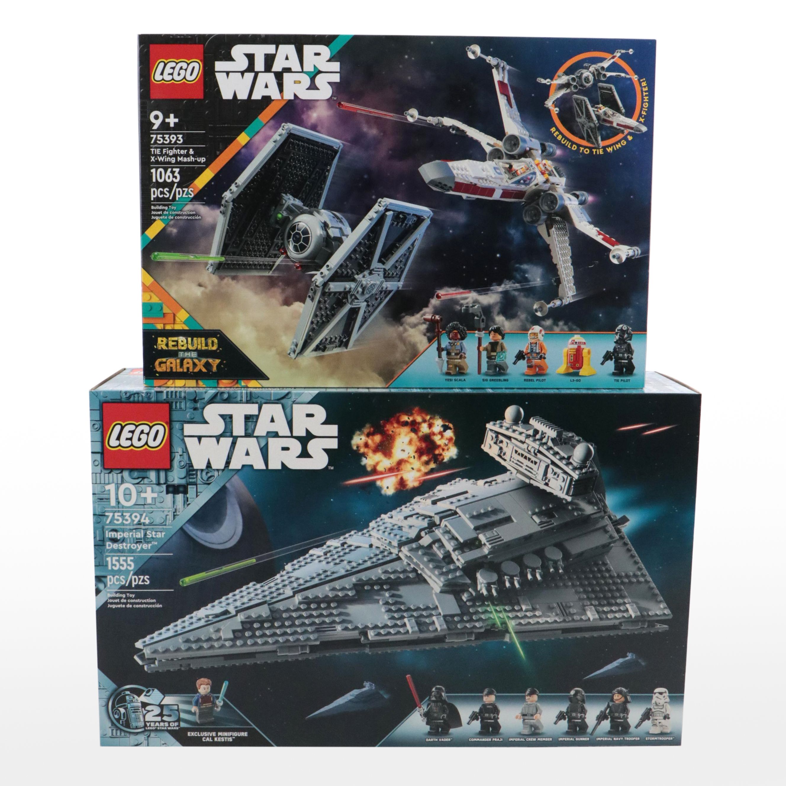 LEGO Star Wars "Imperial Star Destroyer" and "TIE Fighter & X-Wing Mash ...