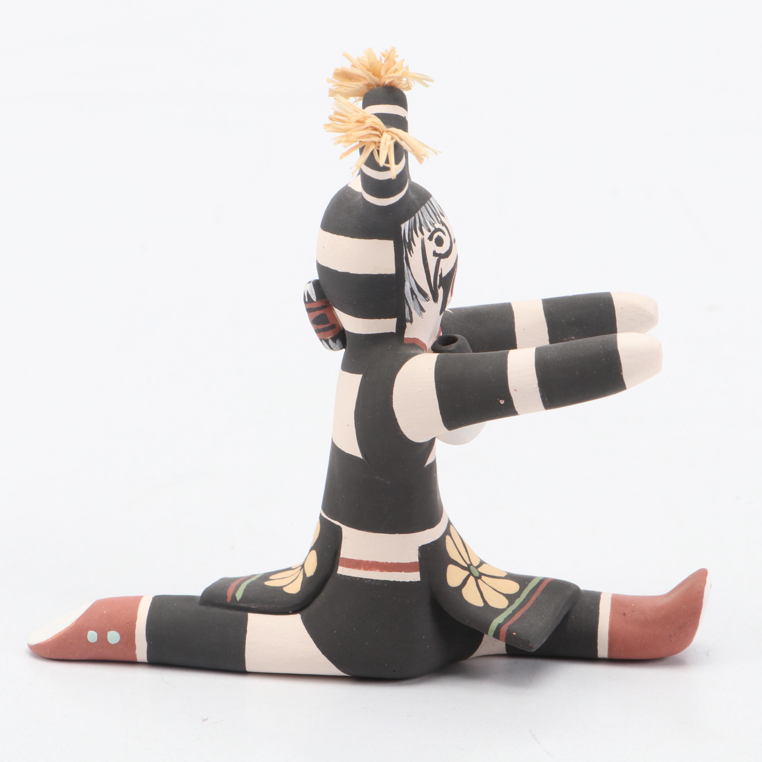 Signed Tony Dallas Hopi Hand-Painted Koshare Sacred Clown Dancer | EBTH