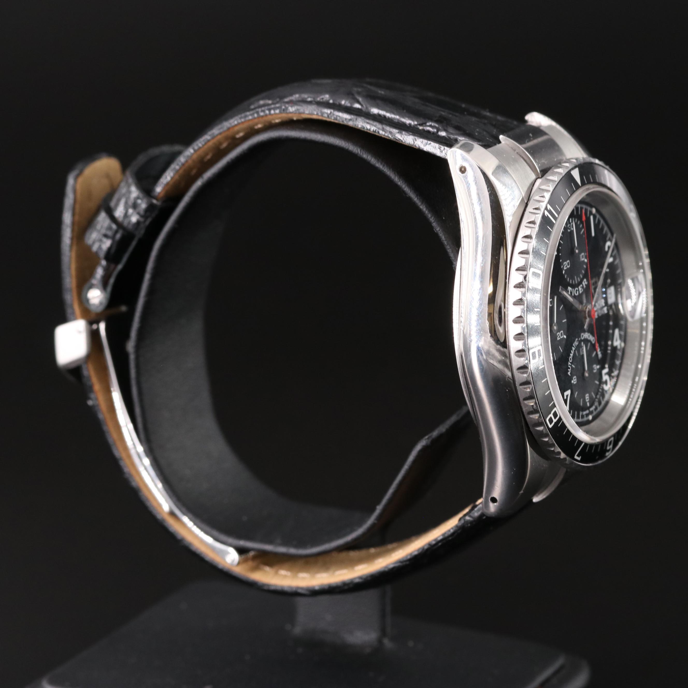 Tudor Prince Tiger Chronograph Black Steel Automatic Watch | EBTH