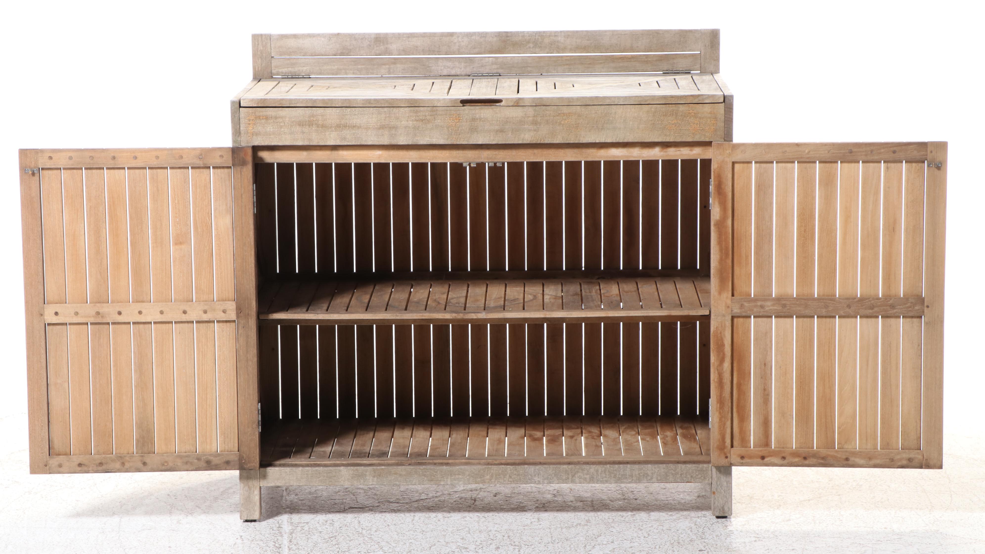 Frontgate "Frances" Teak Outdoor Storage Cabinet | EBTH