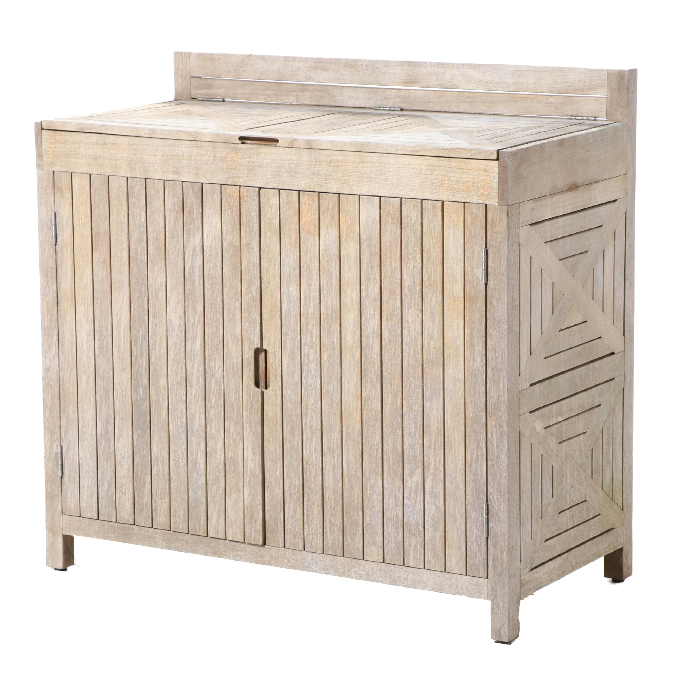Frontgate "Frances" Teak Outdoor Storage Cabinet | EBTH