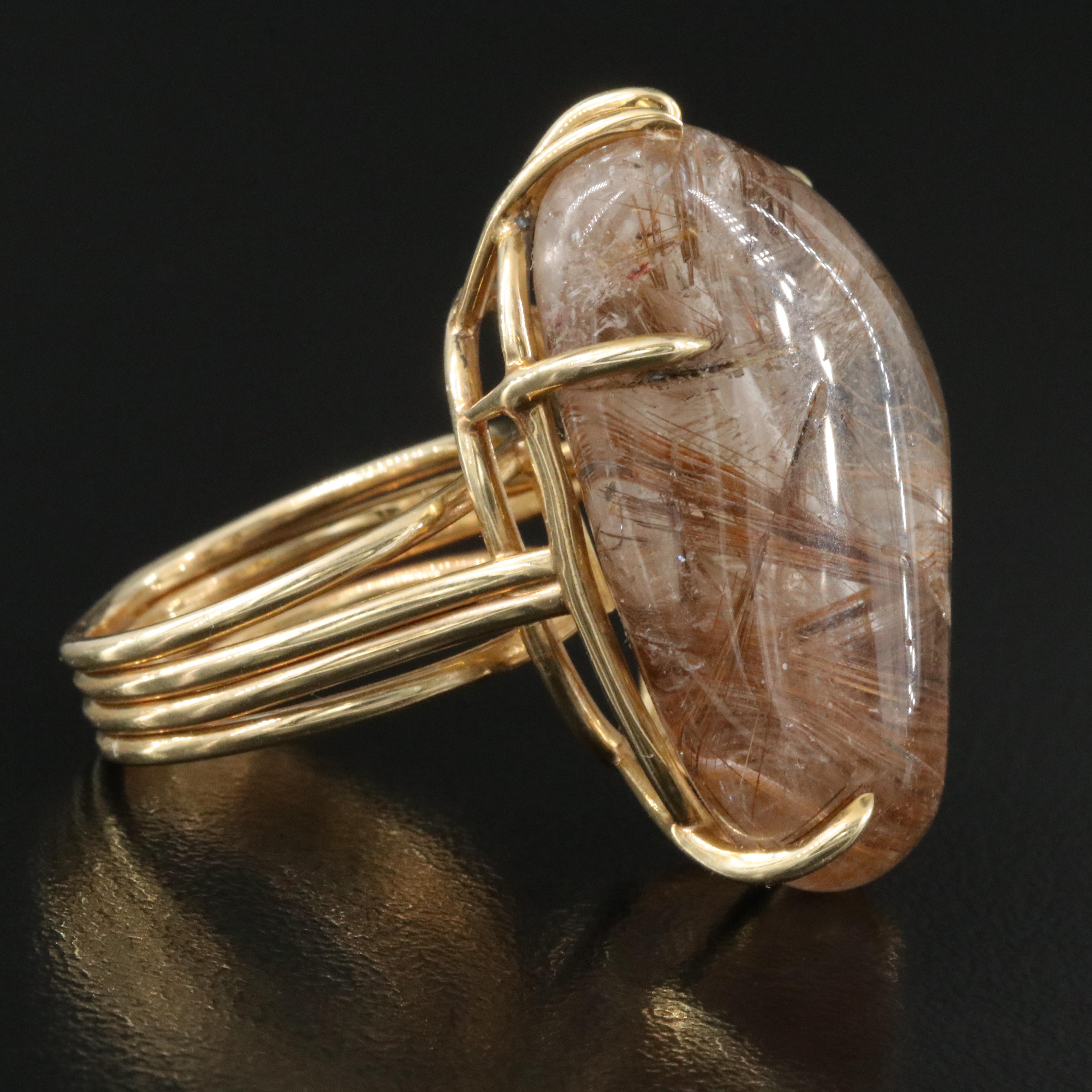 14K Rutilated Quartz Ring | EBTH