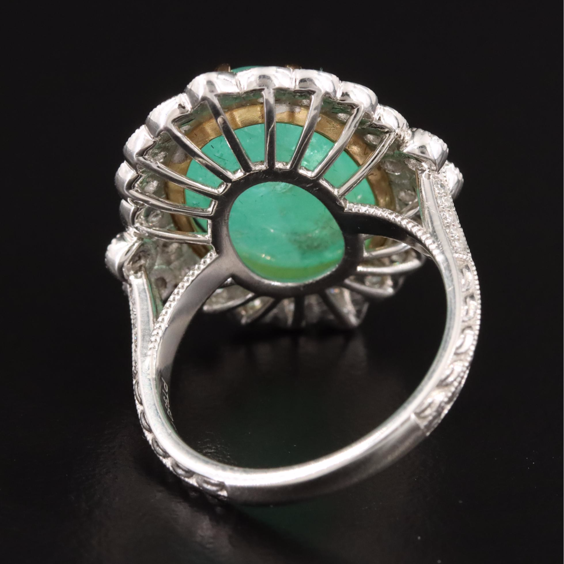 Platinum and 18K 11.57 CT Cat's Eye Paraiba Tourmaline and Diamond Ring ...