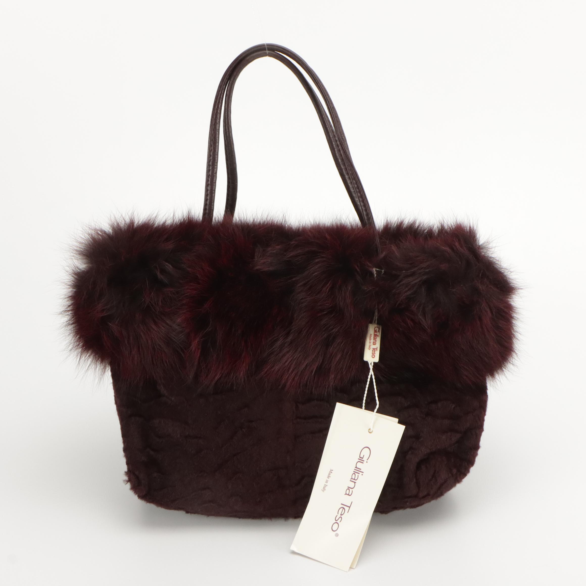 Giuliana Teso/Neiman Marcus Persian Lamb Fur Coat with Rabbit/Fox Fur ...