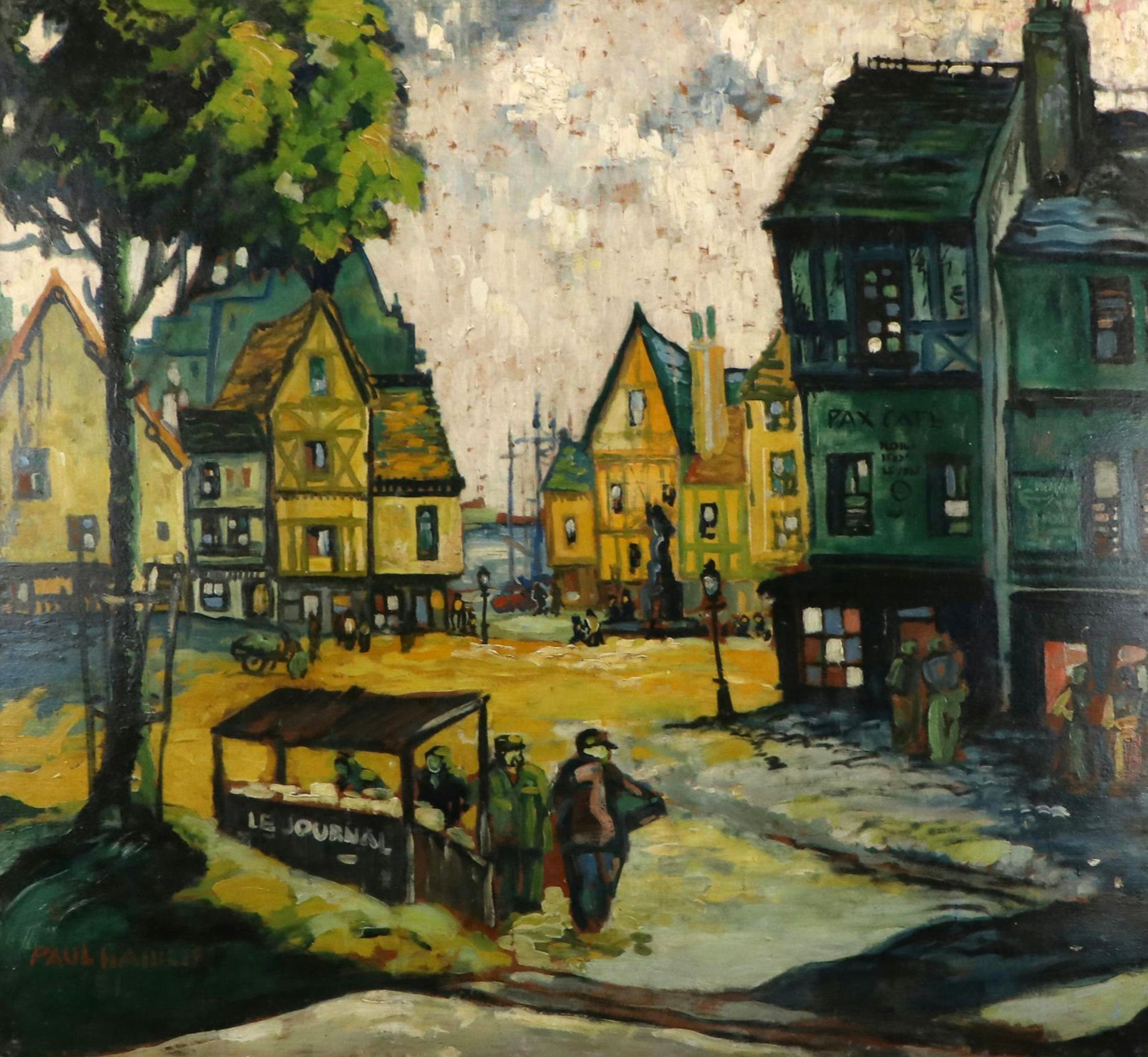 Paul Hamlin Expressionist Oil Painting Scene of Northern European ...