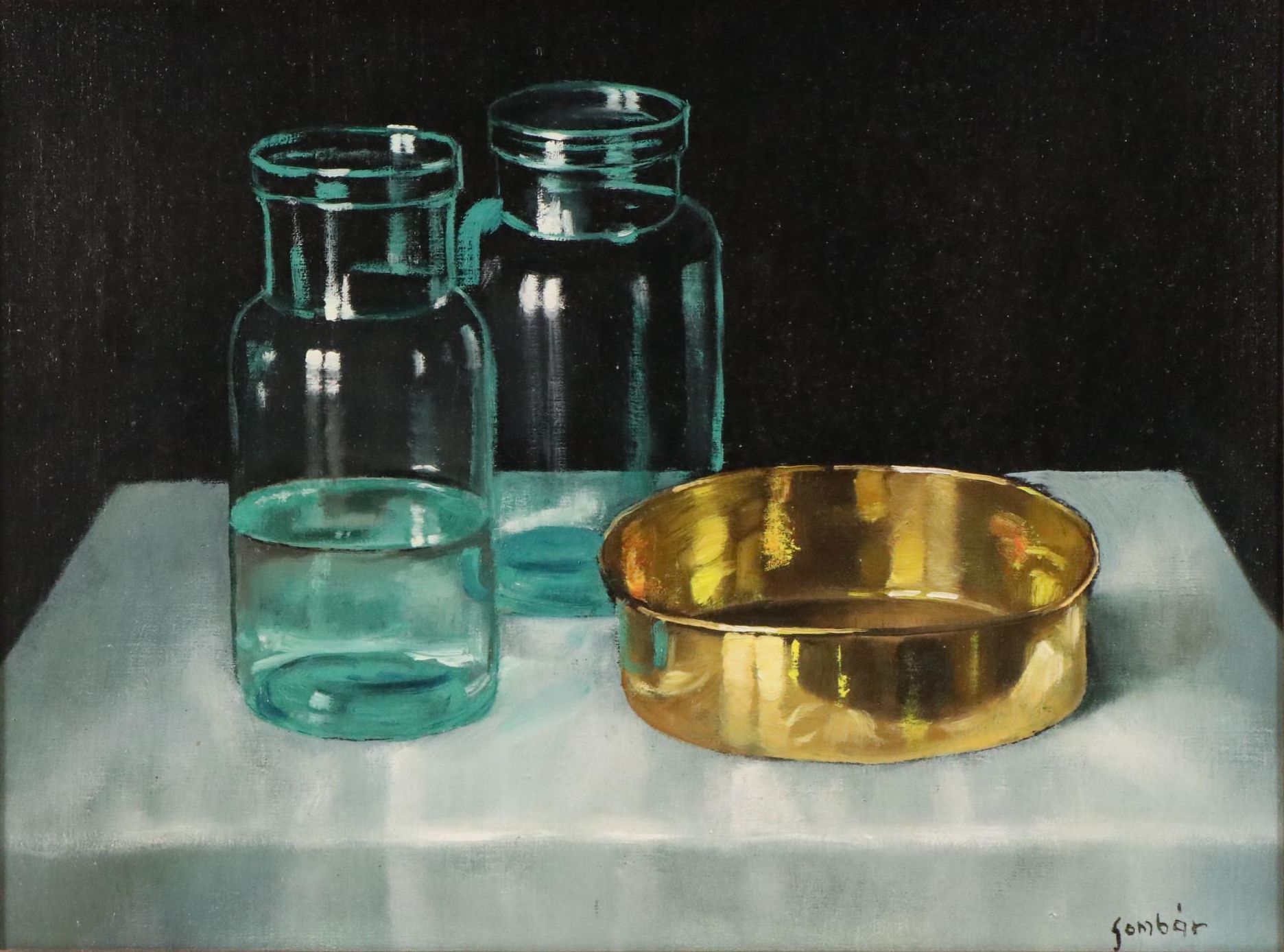 Andras Gombár Oil Painting Still Life with Kitchenware, 20th Century | EBTH