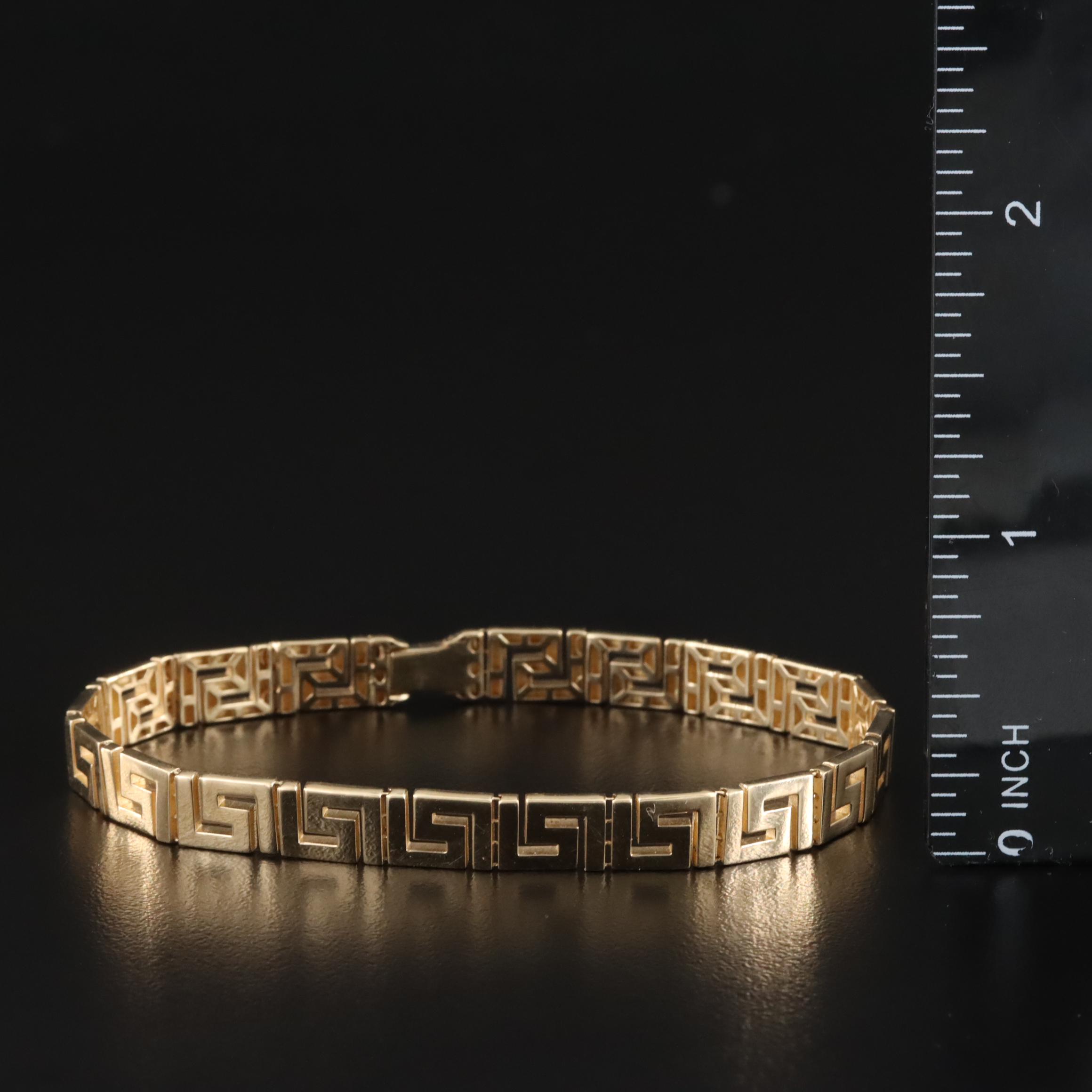 14K Greek Key Link Bracelet | EBTH