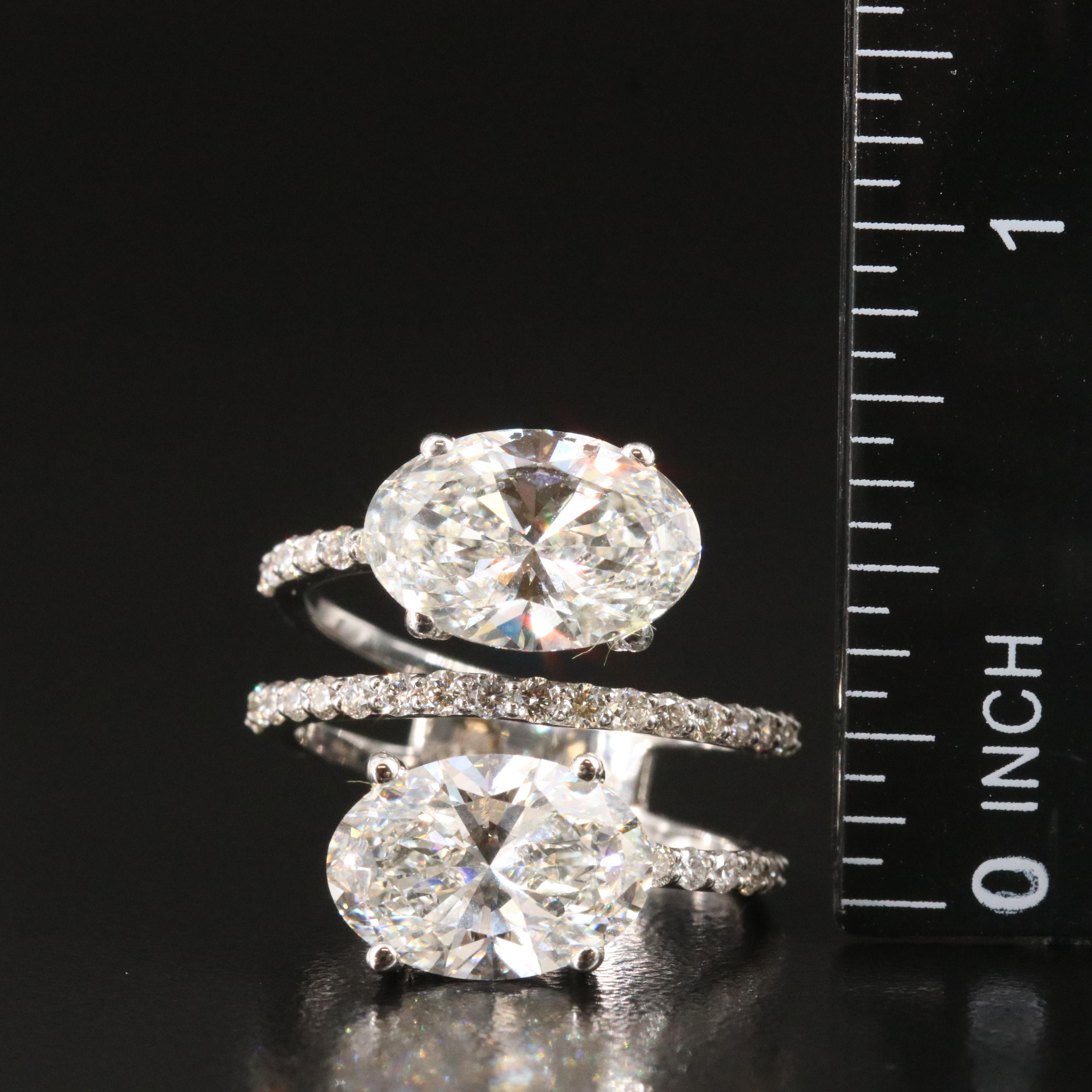 14K 7.10 CTW Diamond Wrap Style Ring with IGI Report and Lab Grown Diamonds | EBTH