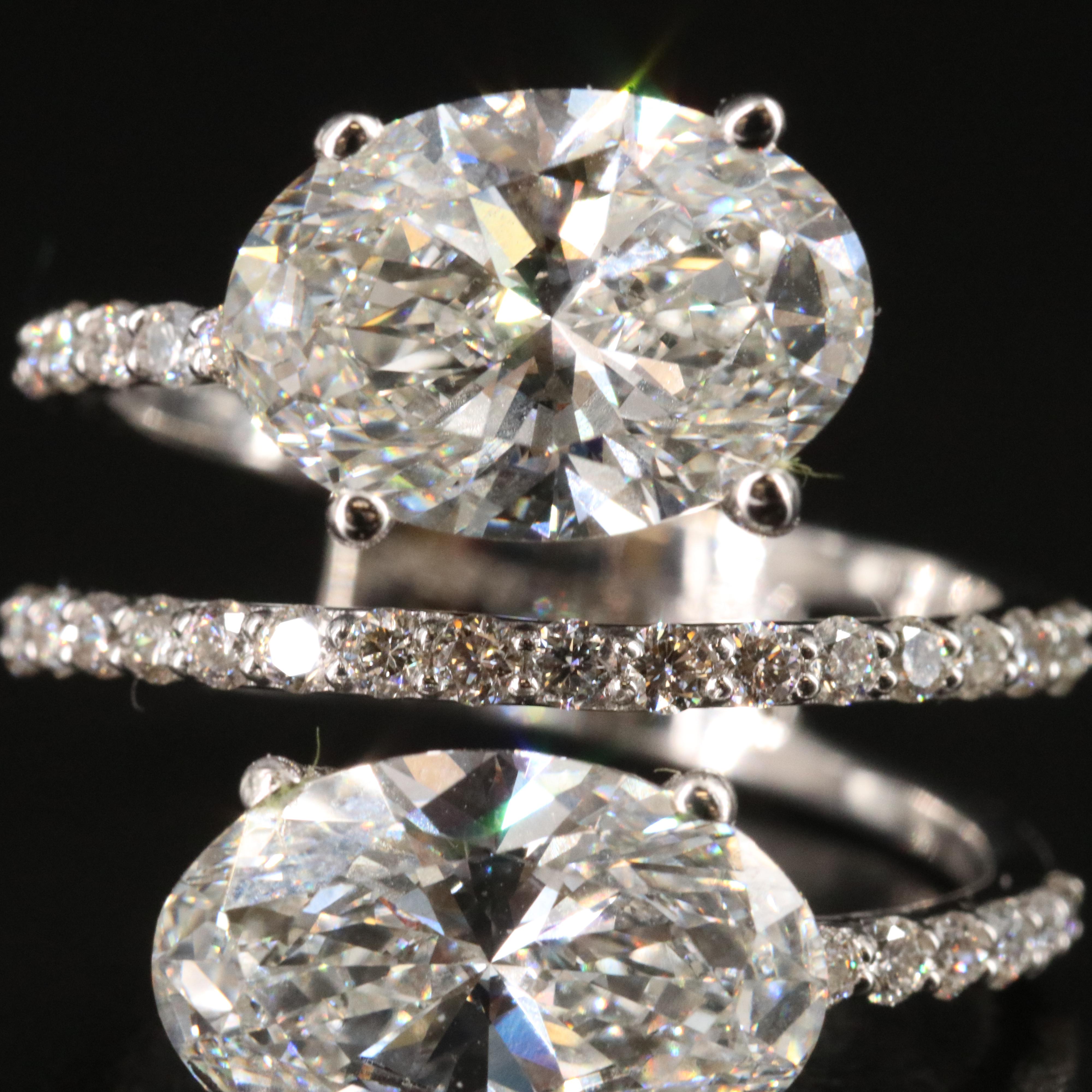 14K 7.10 CTW Diamond Wrap Style Ring with IGI Report and Lab Grown Diamonds | EBTH