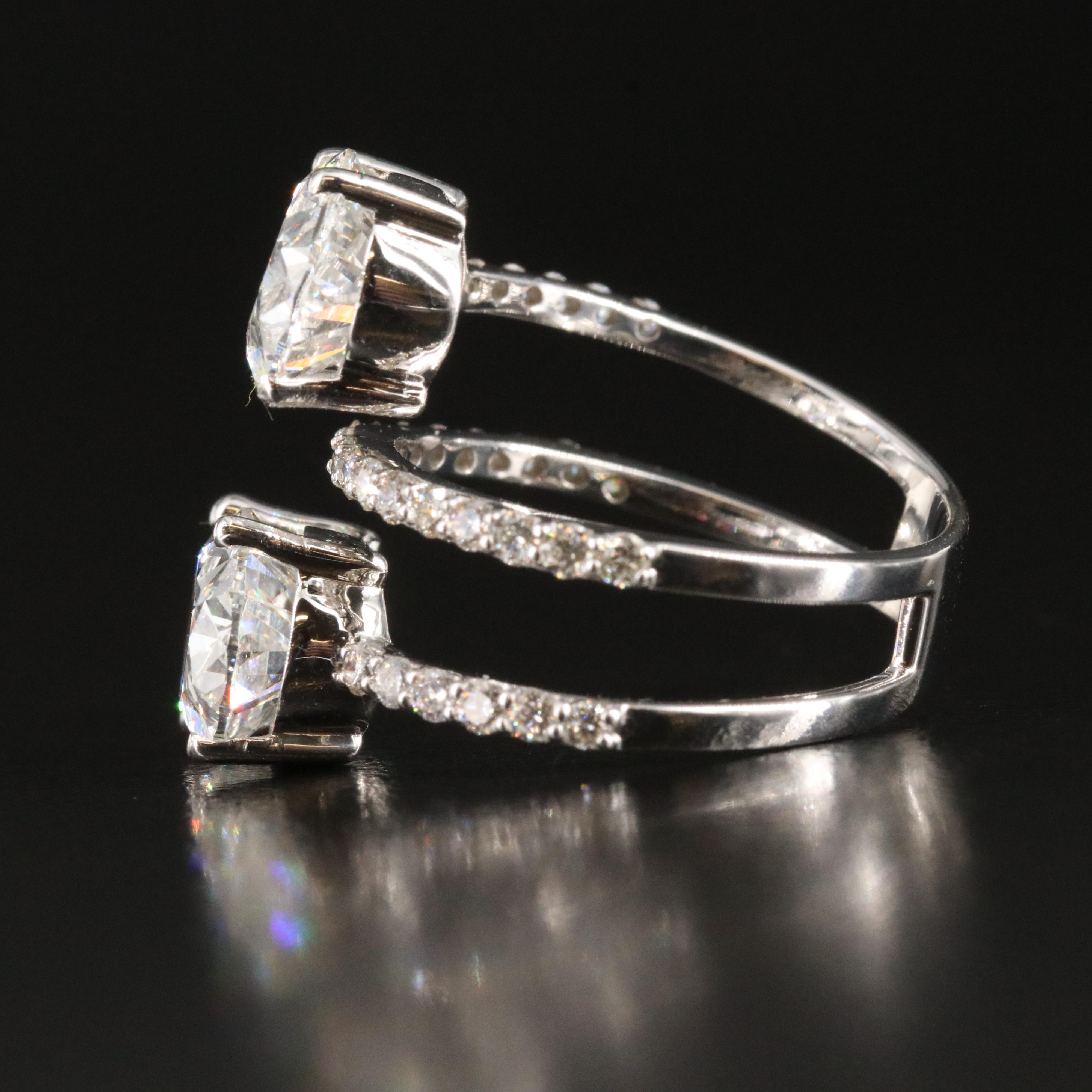 14K 7.10 CTW Diamond Wrap Style Ring with IGI Report and Lab Grown Diamonds | EBTH