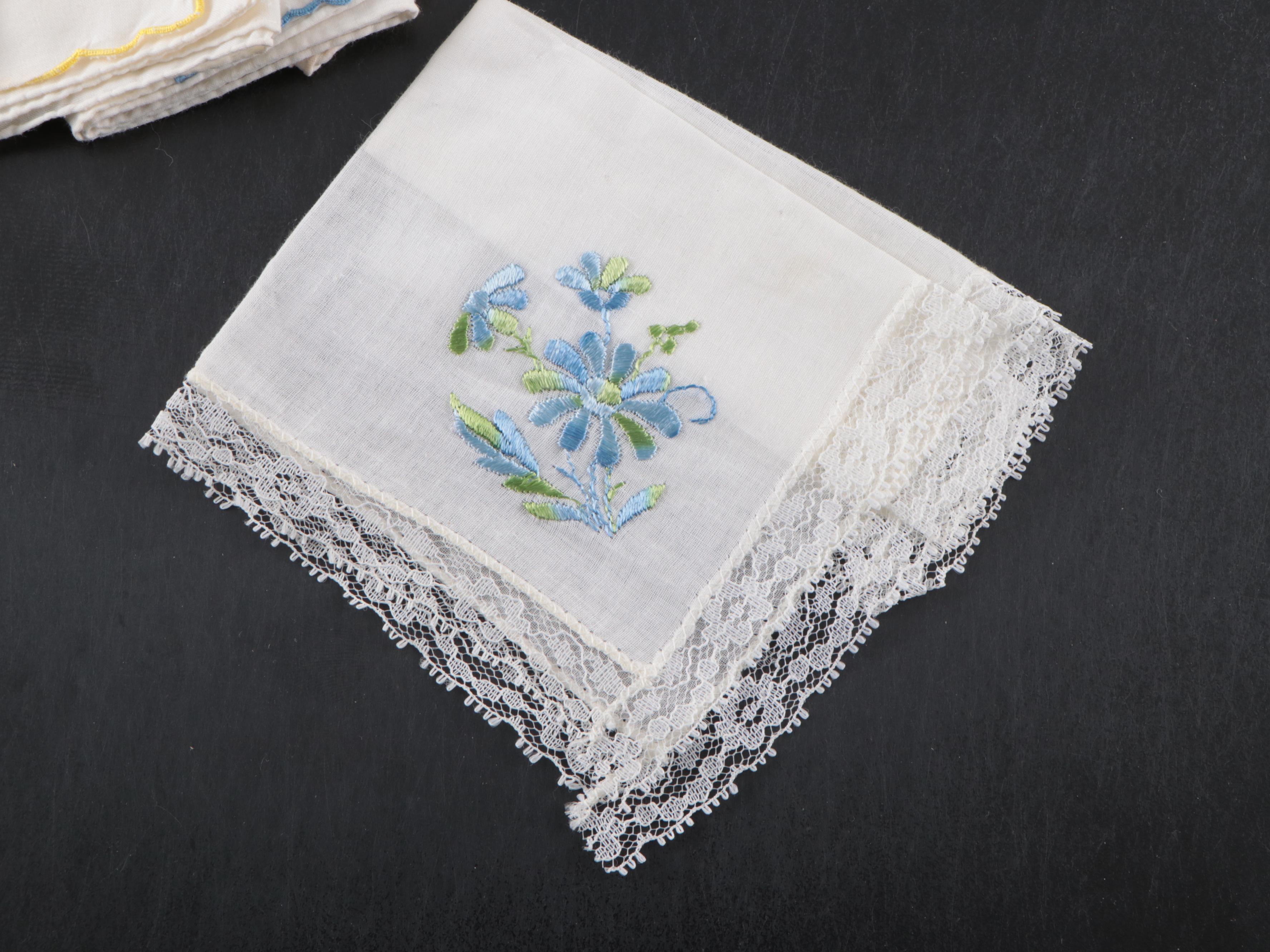Vintage Printed and Embroidered Handkerchiefs and Scarf | Everything ...