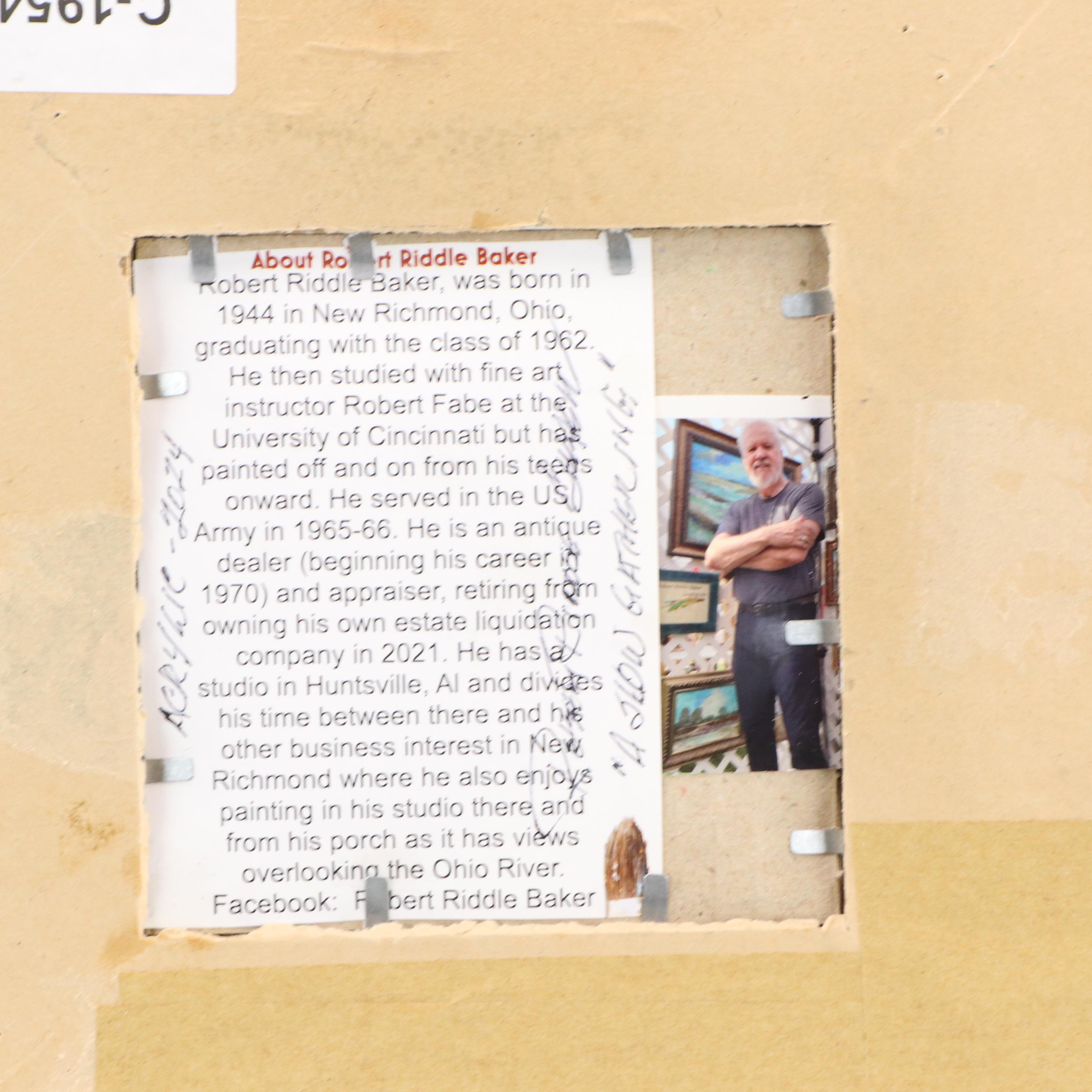 Robert Riddle Baker Pond Landscape Acrylic Painting "A Slow Gathering ...