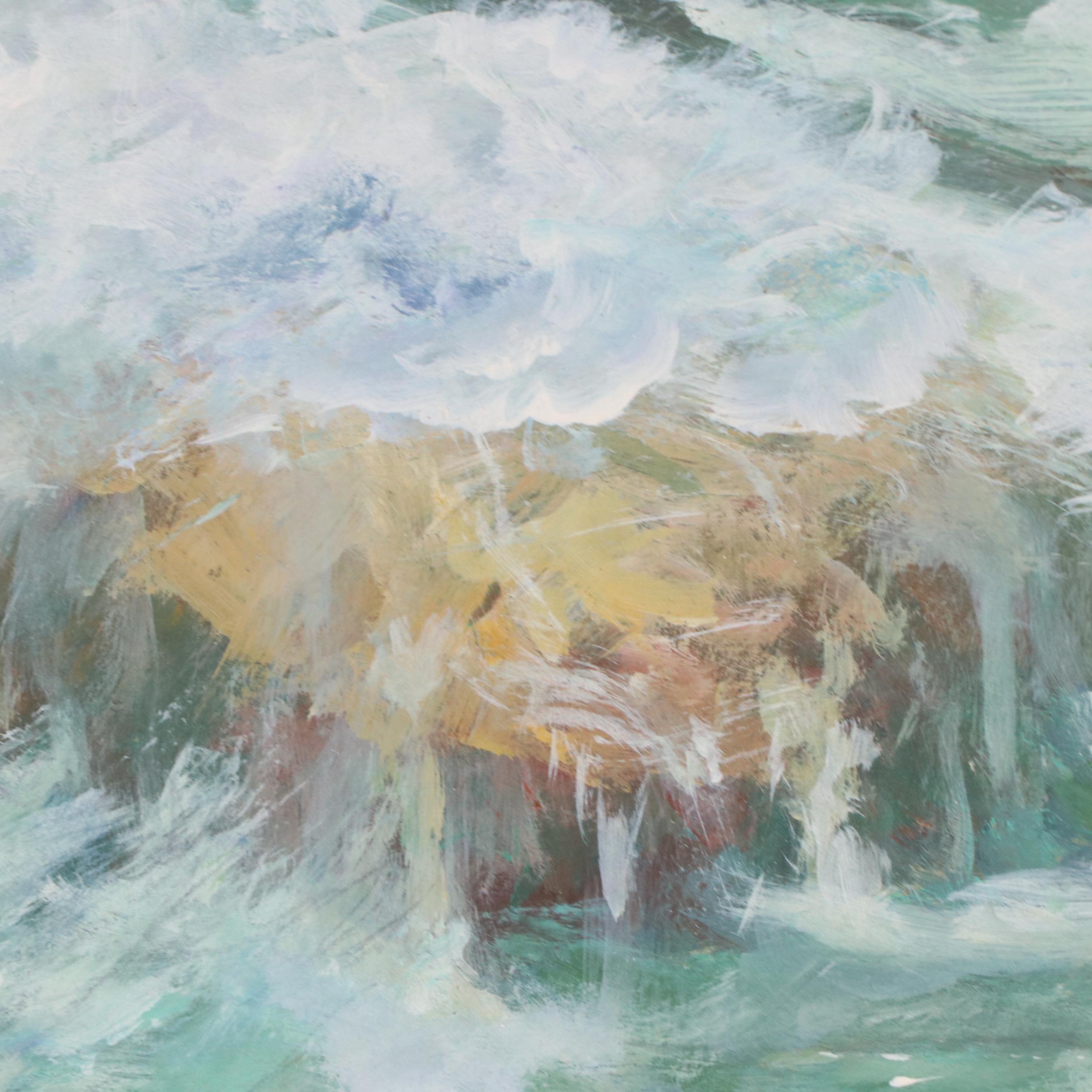 Robert Riddle-Baker Seascape Acrylic Painting "Rocky View," 2022 | EBTH