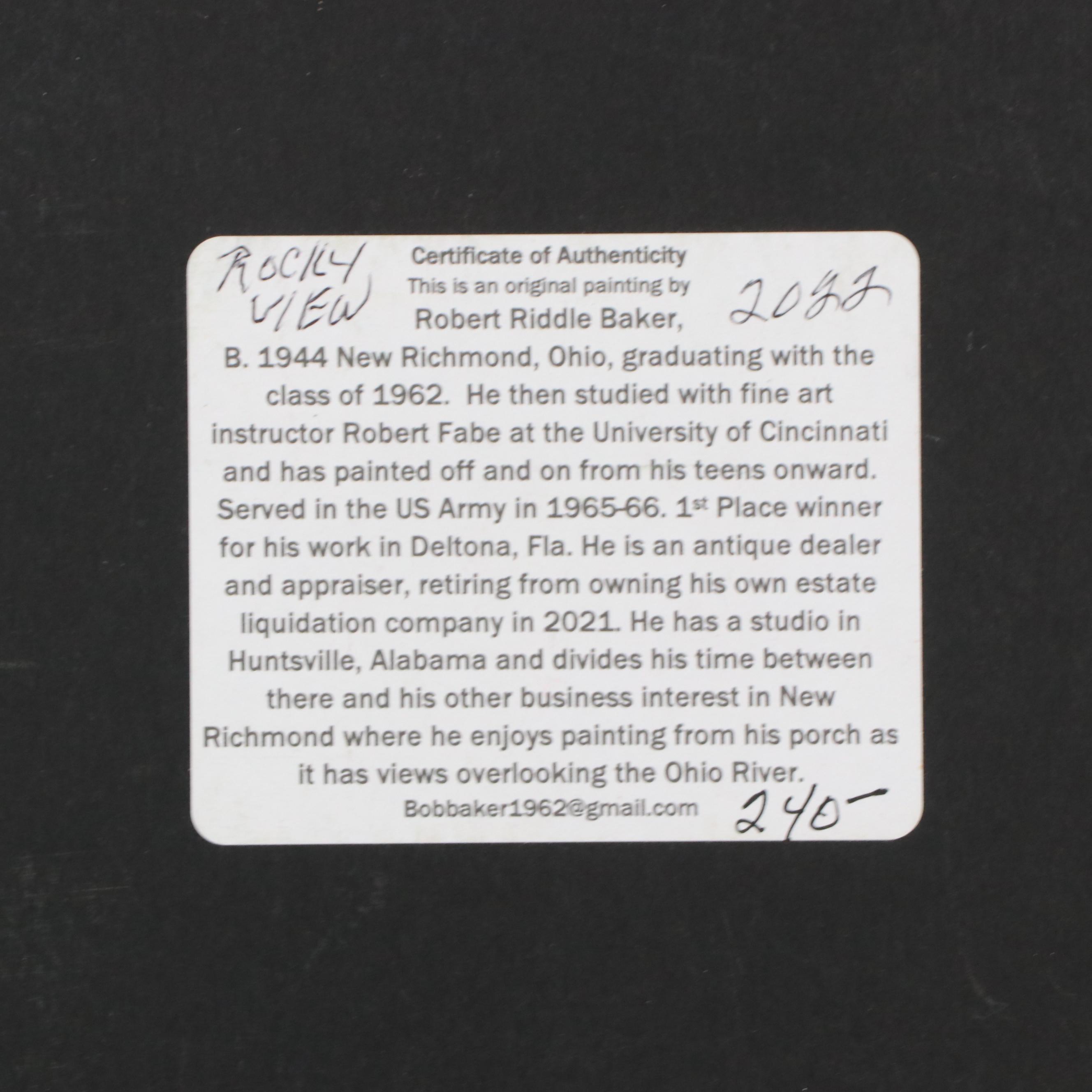 Robert Riddle-Baker Seascape Acrylic Painting "Rocky View," 2022 | EBTH