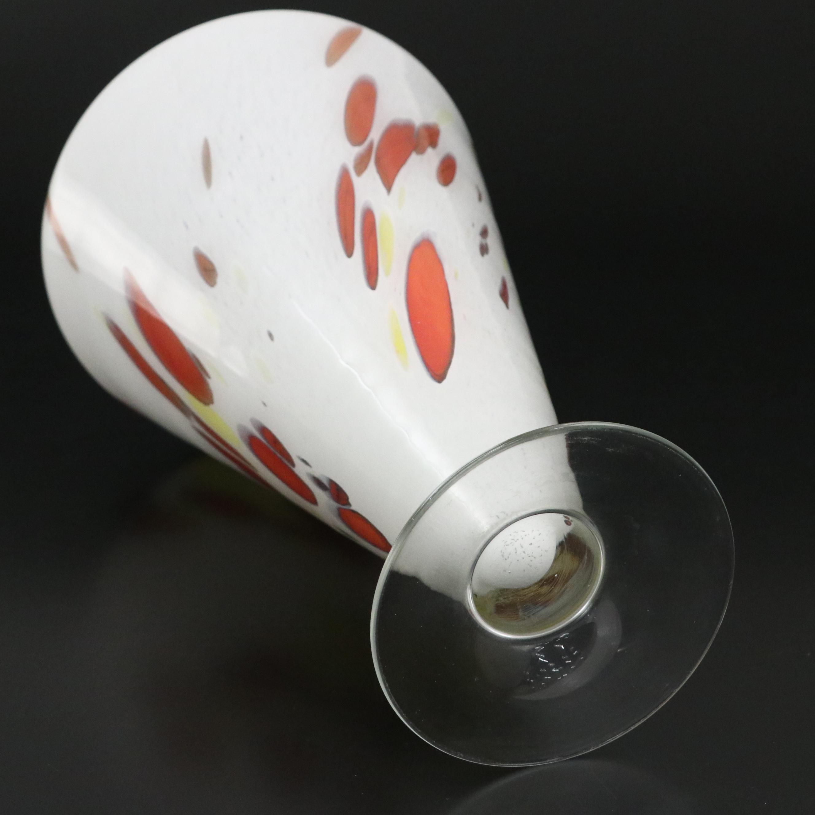 Murano Style Spatter Glass Vase | EBTH