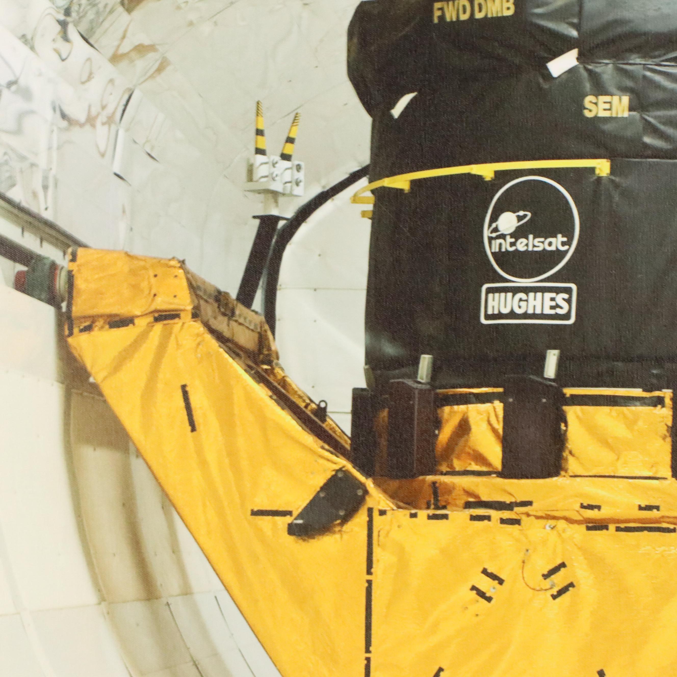 Giclée of a Hughes Satellite in the Space Shuttle Explorer, 21st ...