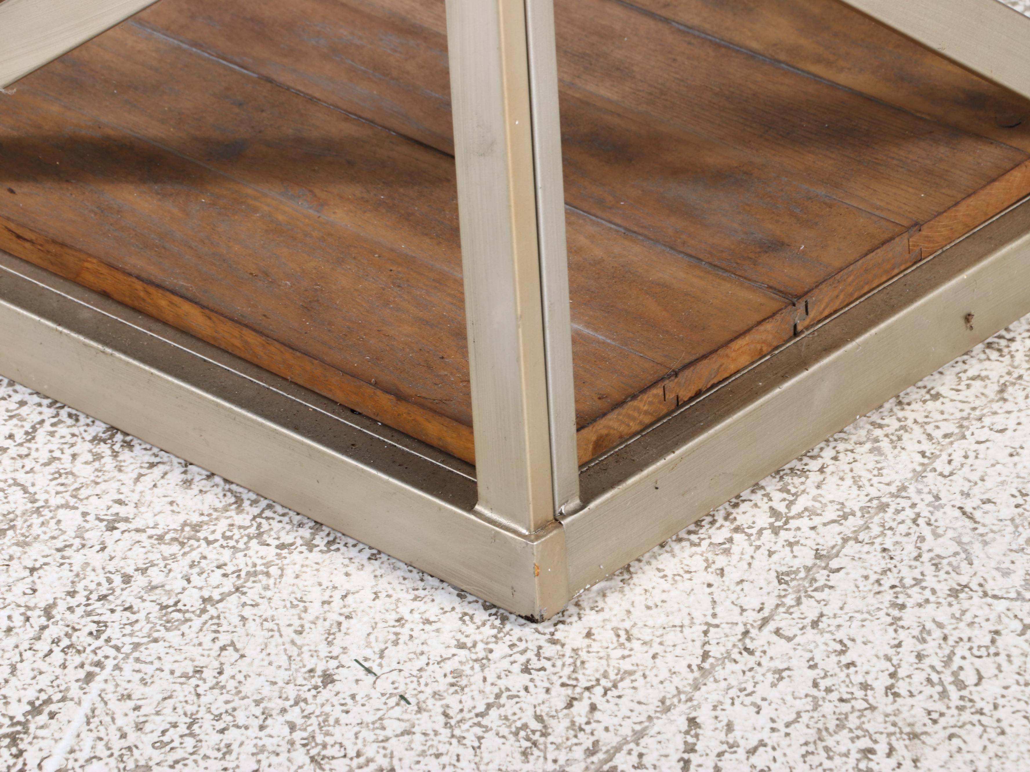 Hammary Farmhouse Style Powder-Coated Metal, Slatted Wood, & Glass ...