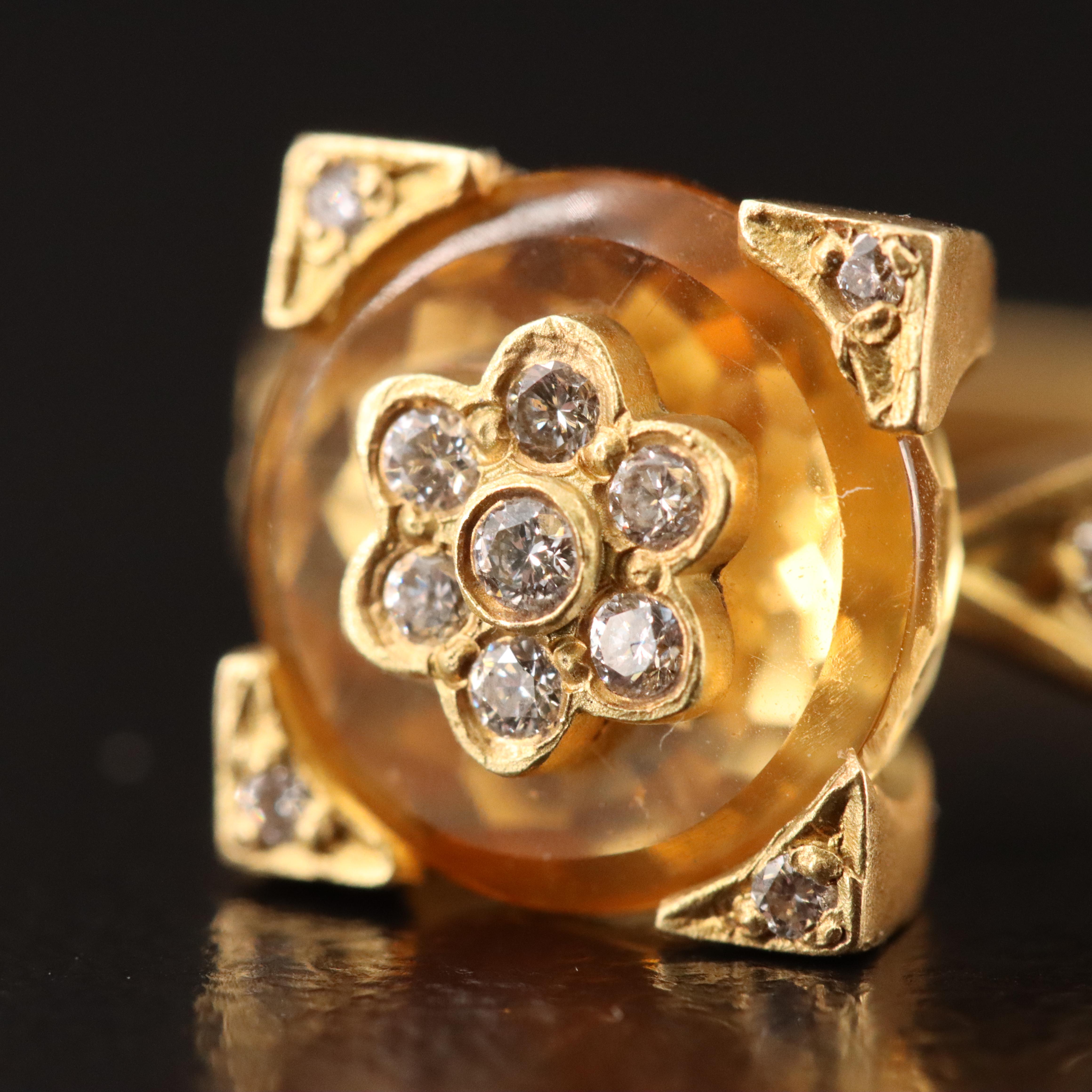 Scott Colee 18K Citrine and Diamond Ring | EBTH